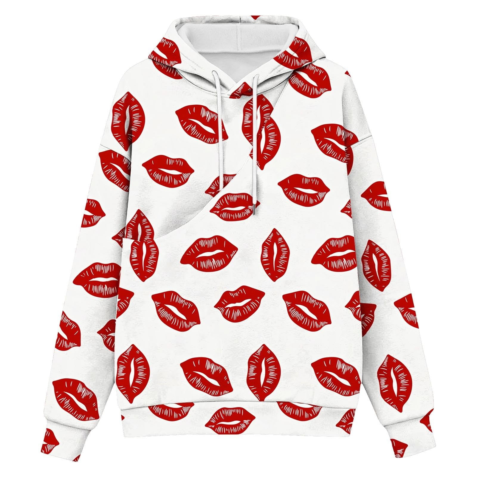 Valentine's Day Cozy Pocket Hooded Sweatshirt for Women with Pouch ...