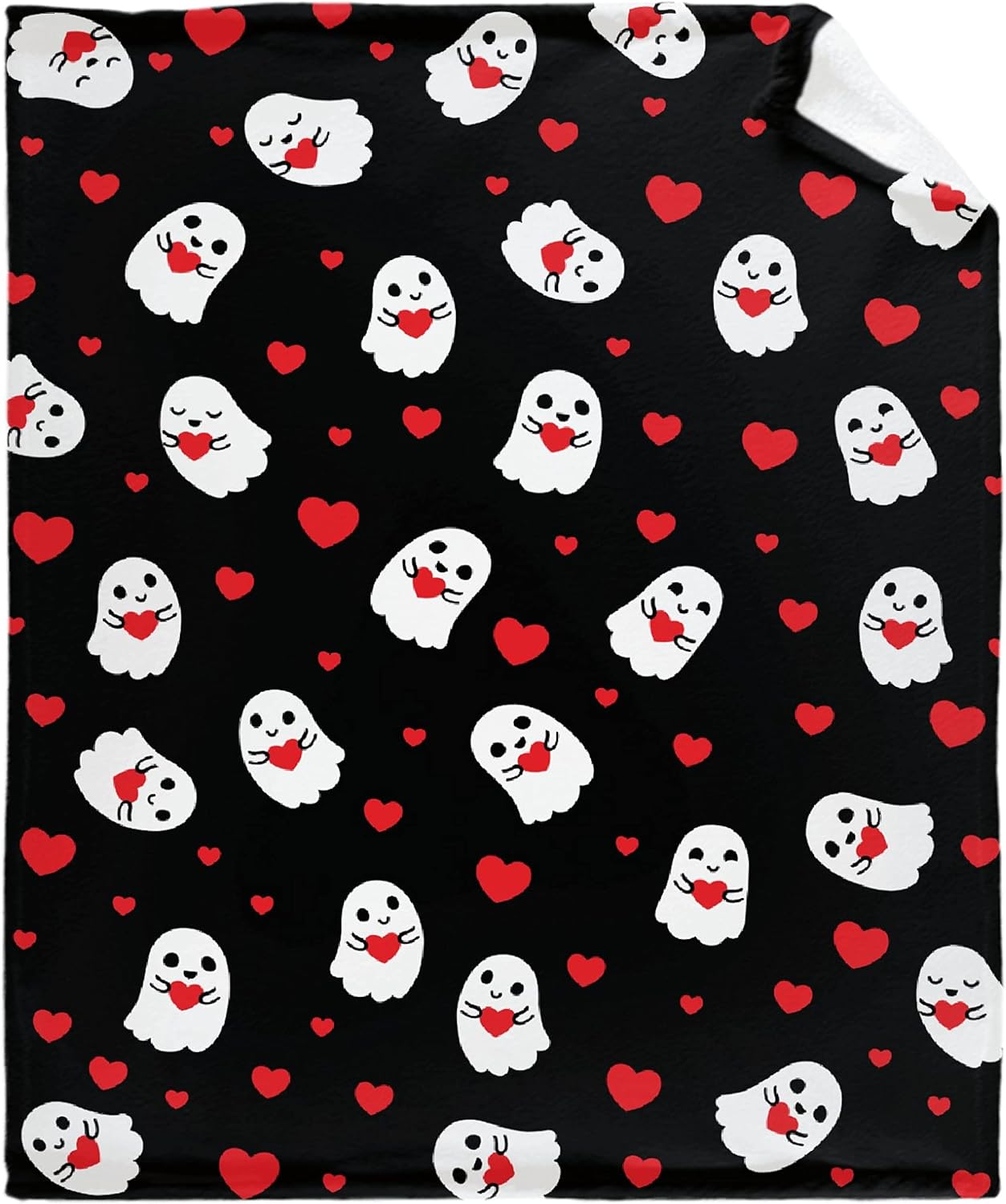 Valentine''s Day Cute Love Ghosts Blanket Cozy Soft Lightweight Flannel ...