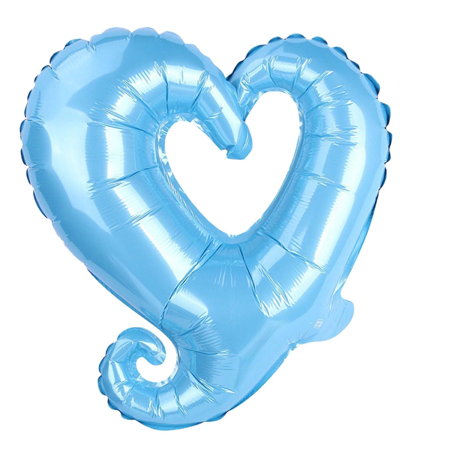 Valentine's Day Decor 50 Pack Heart-Shaped Blue Balloons, Aluminium ...