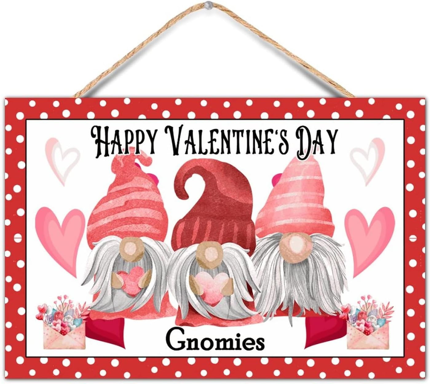 Valentine's Day Decor Happy Valentine's Day Gnomies Wooden Sign 8x12 ...