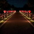 Valentine's Day Decor Solar "LOVE" Lawn Letters Red Heart Garden Stake ...