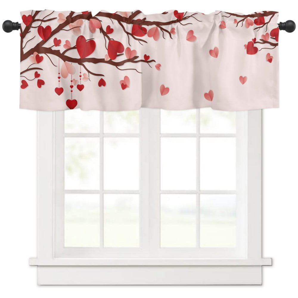 Valentine's Day Decoration Half Blackout Curtain Finished Coffee Bay ...