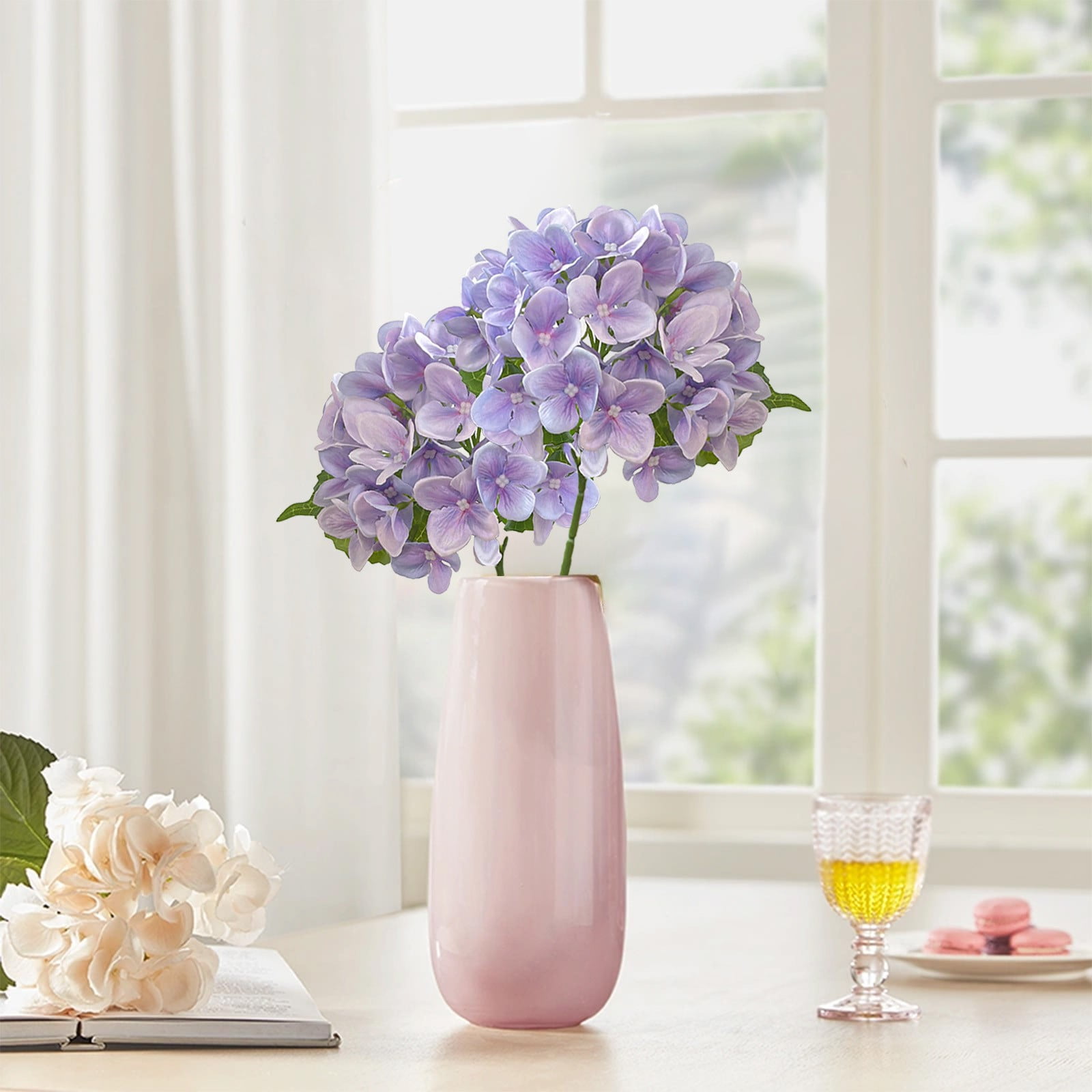 Valentine's Day Decorations 54 PCS Artificial Hydrangea Flowers, Silk ...