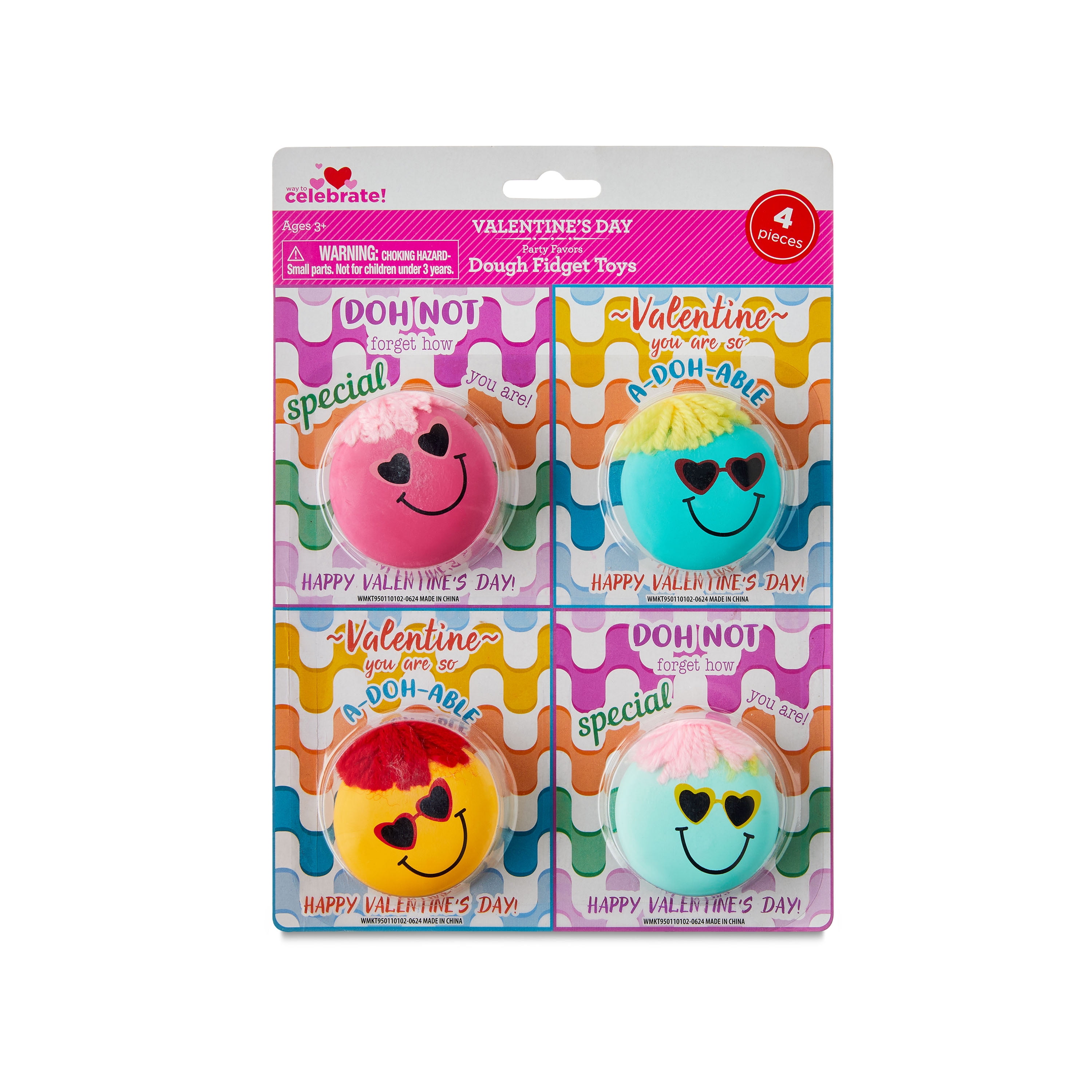 Valentine's Day Dough Fidget Toys Party Favors, 4 Count, by Way To ...