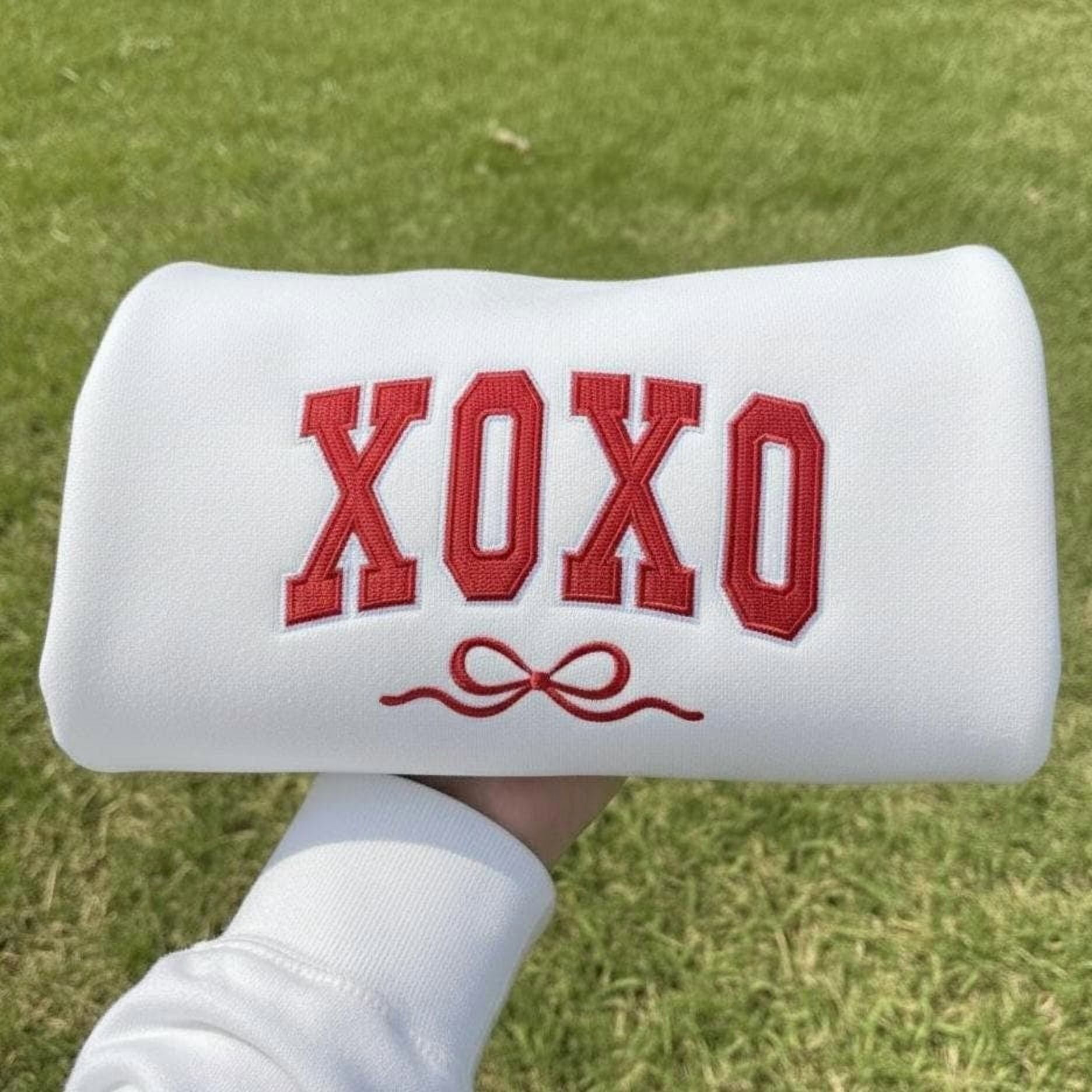 Valentine’s Day Embroidered Sweatshirt | XOXO Bow Coquette Crewneck ...