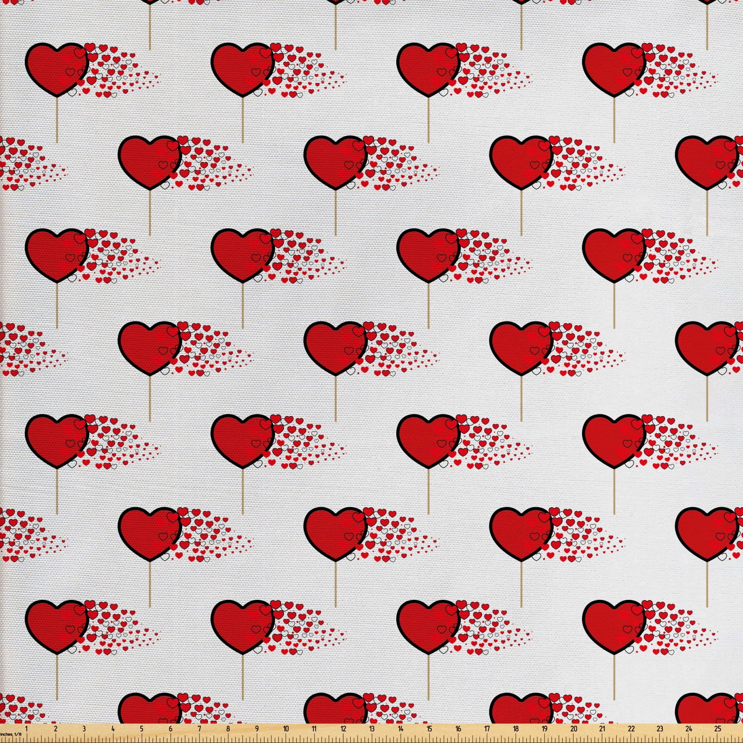 Ambesonne Valentine's Day Fabric by the Yard Upholstery, Hearts ...
