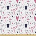 Ambesonne Valentine's Day Fabric by the Yard Upholstery, Cursive Love ...