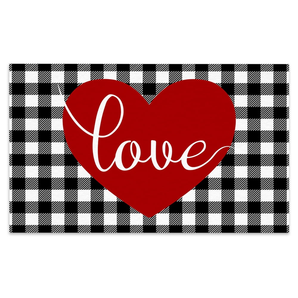 Valentine's Day Floor Mats Love Heart Doormat Indoor Outdoor Entrance ...