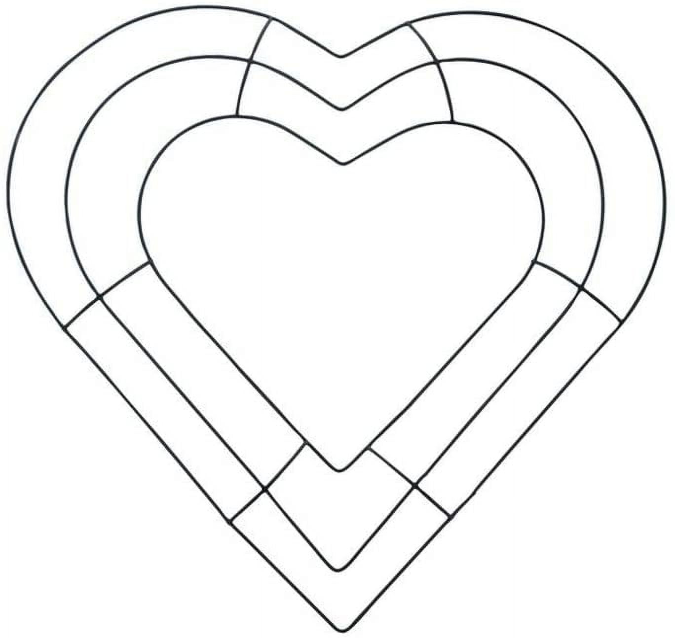 Valentine's Day Floral Garden Heart-Shaped Metal Wreath Form - 12 x 13. ...