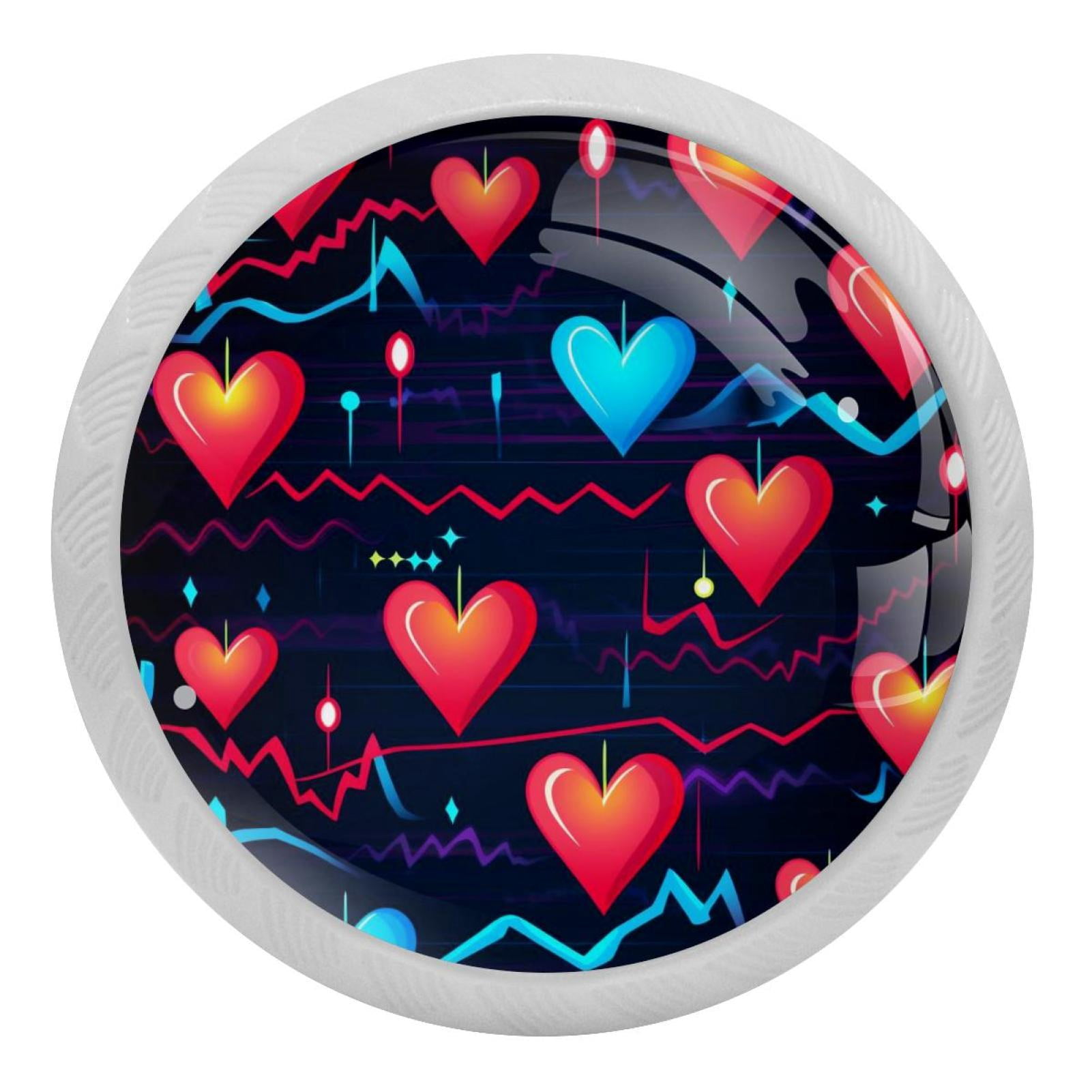 Valentine's Day Fluorescent Drawer Pulls: Round 4-Pack Glow-in-the-Dark ...