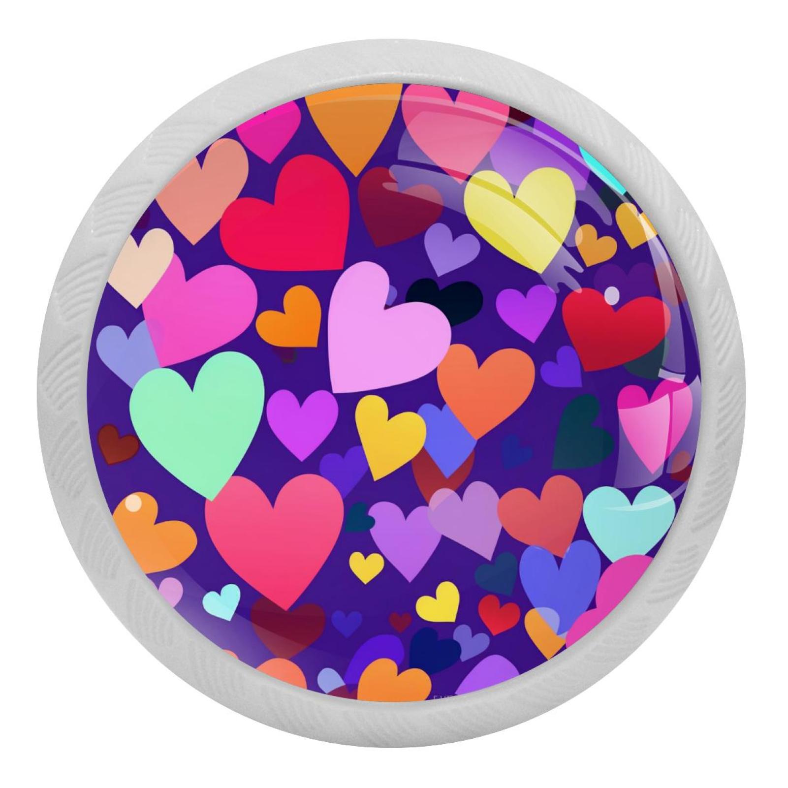 Valentine's Day Fluorescent Drawer Pulls: Round 4-Pack Glow-in-the-Dark ...