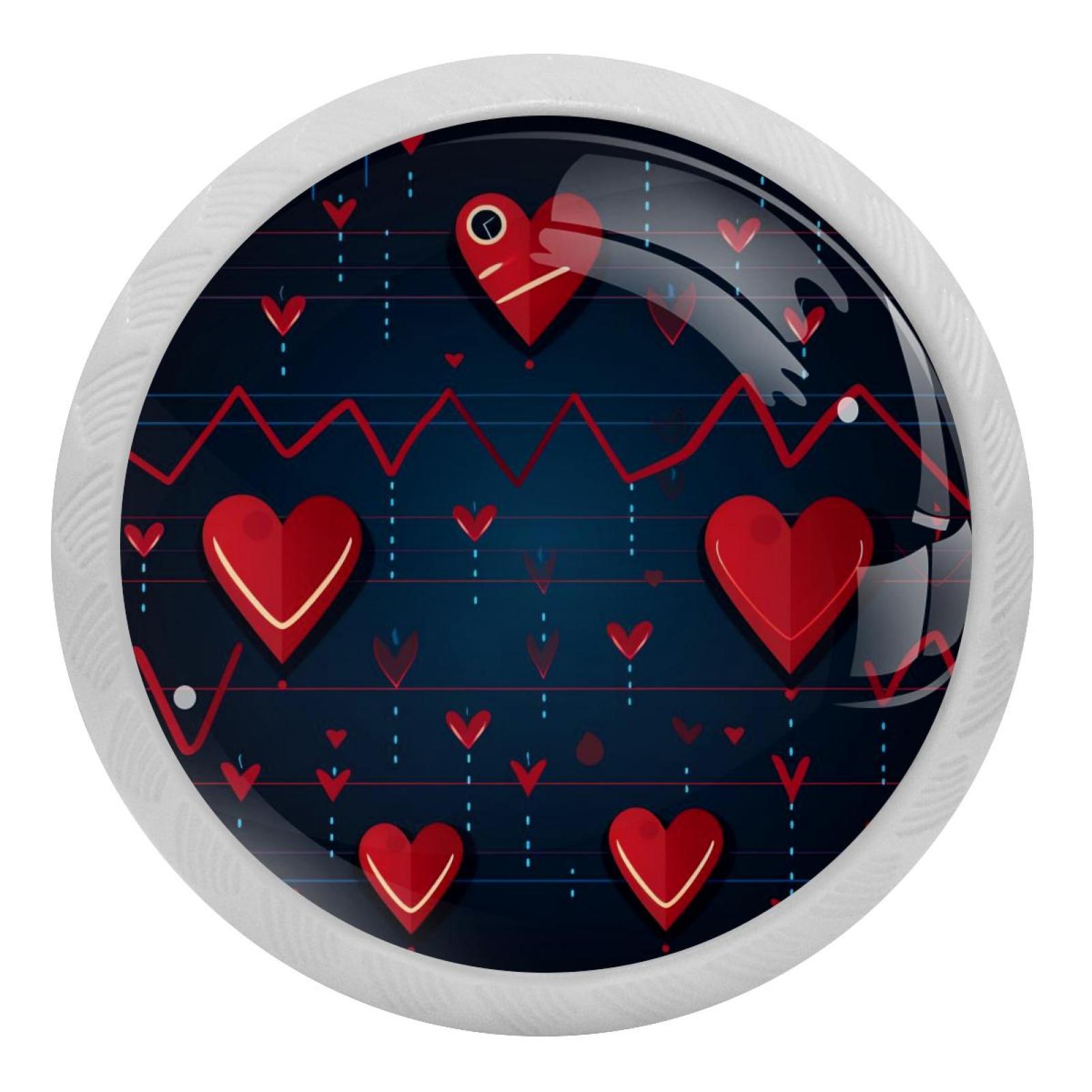 Valentine's Day Fluorescent Drawer Pulls - Round 4-Pack Glow-in-the ...