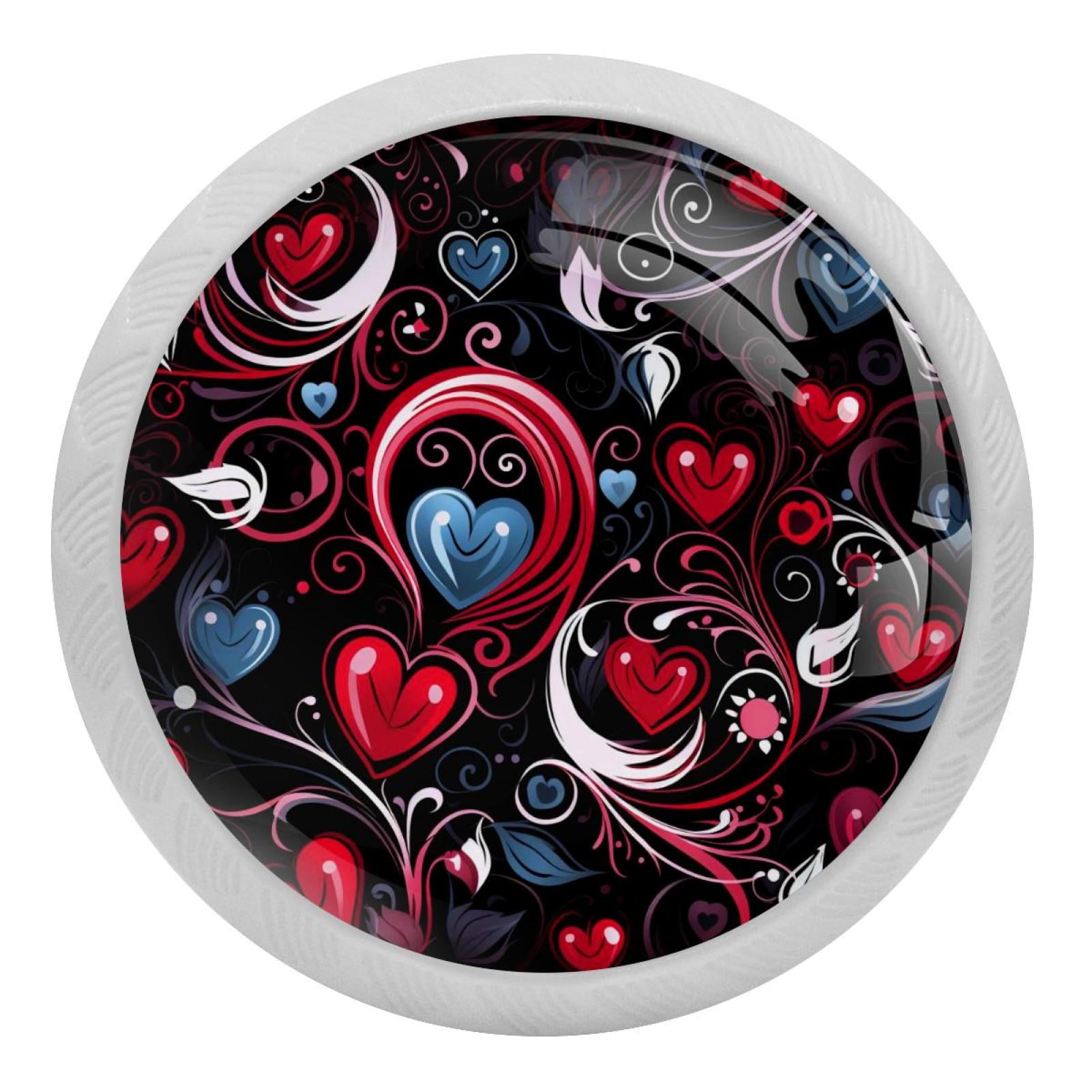 Valentine's Day Fluorescent Drawer Pulls: Round 4-Pack with Glow-in-the ...