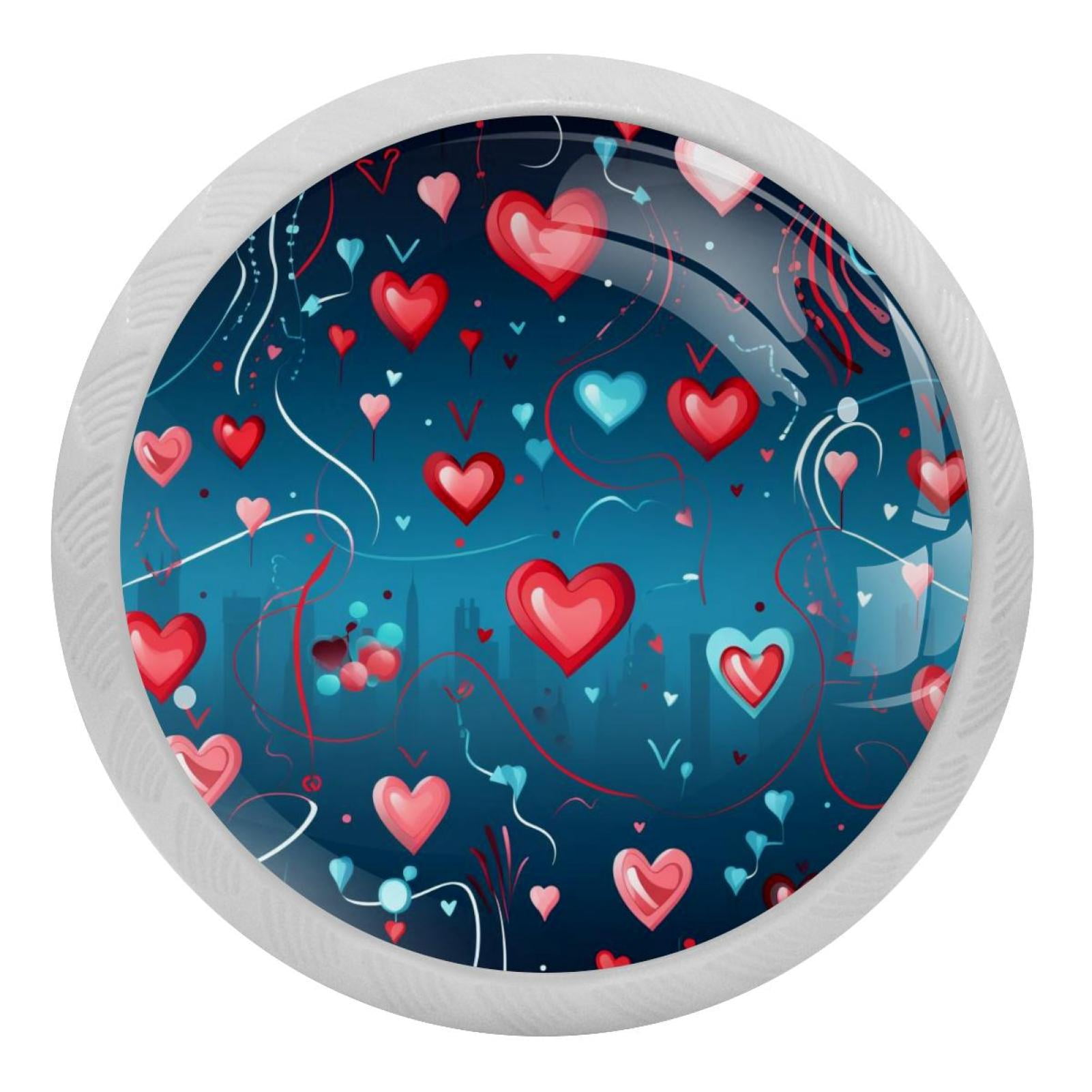 Valentine's Day Fluorescent Drawer Pulls with Screws: Round 4-Pack ...