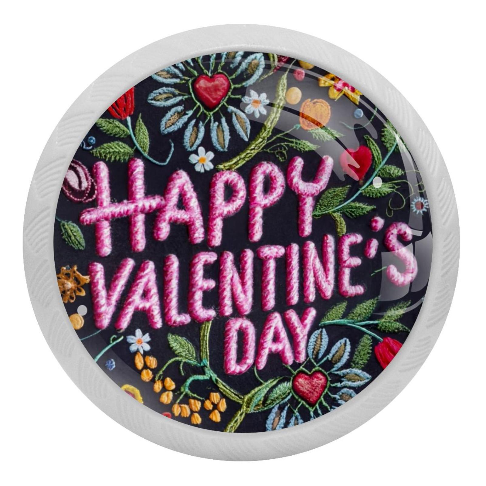 Valentine's Day Fluorescent Drawer Pulls with Screws - Round 4-Pack ...