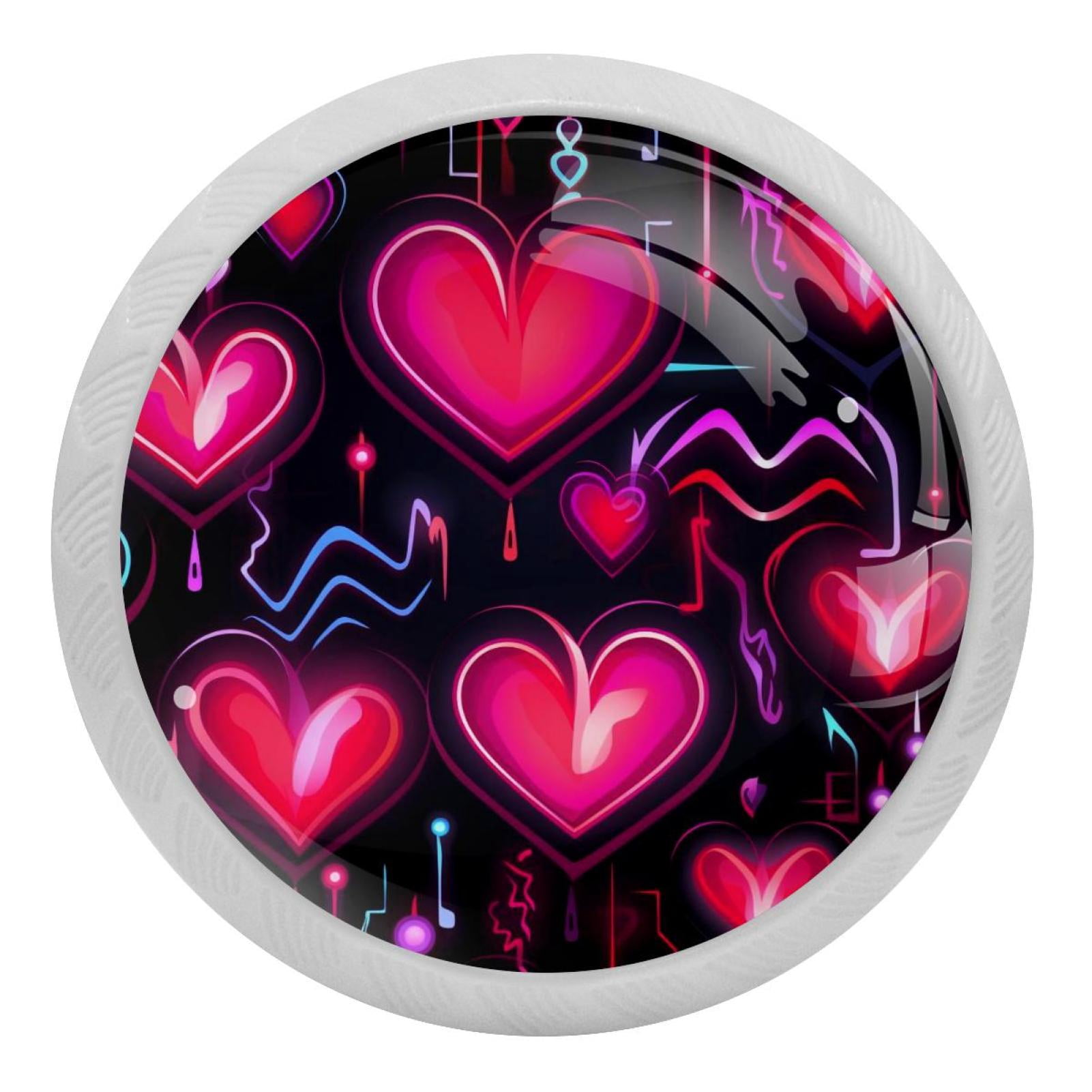 Valentine's Day Fluorescent Drawer Pulls with Screws - Round 4-Pack ...