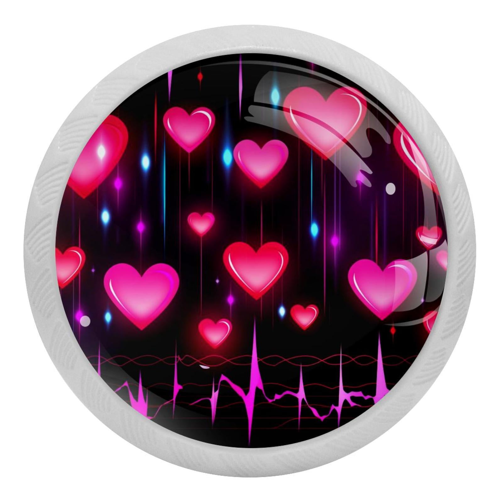 Valentine's Day Fluorescent Drawer Pulls with Screws: Round 4-Pack ...