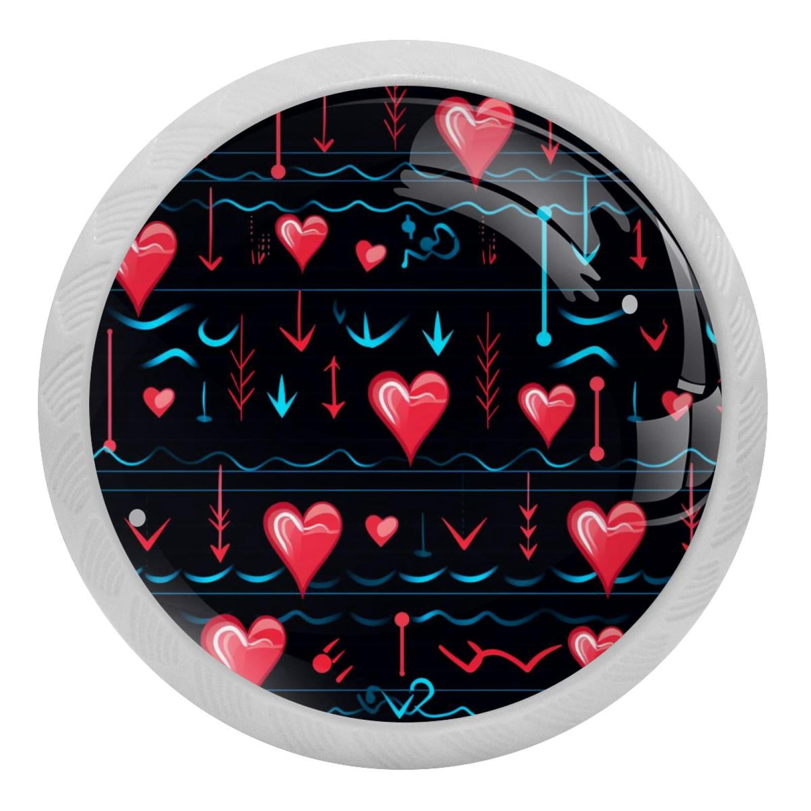 Valentine's Day Fluorescent Drawer Pulls with Screws: Round 4-Pack ...