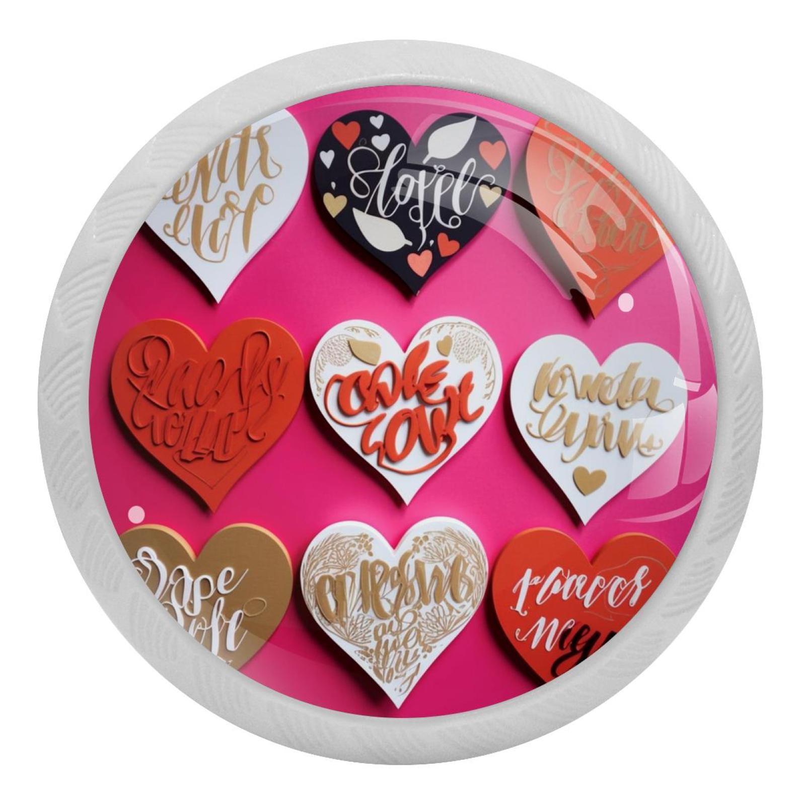 Valentine's Day Fluorescent Drawer Pulls with Screws - Round 4-Pack ...