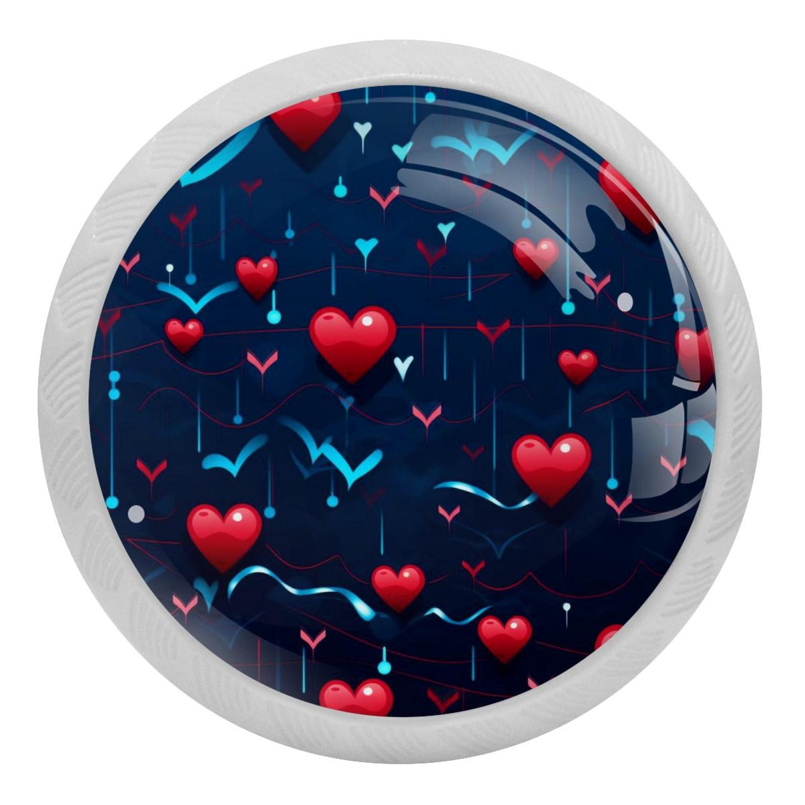 Valentine's Day Fluorescent Drawer Pulls with Screws: Round 4-Pack Glow ...