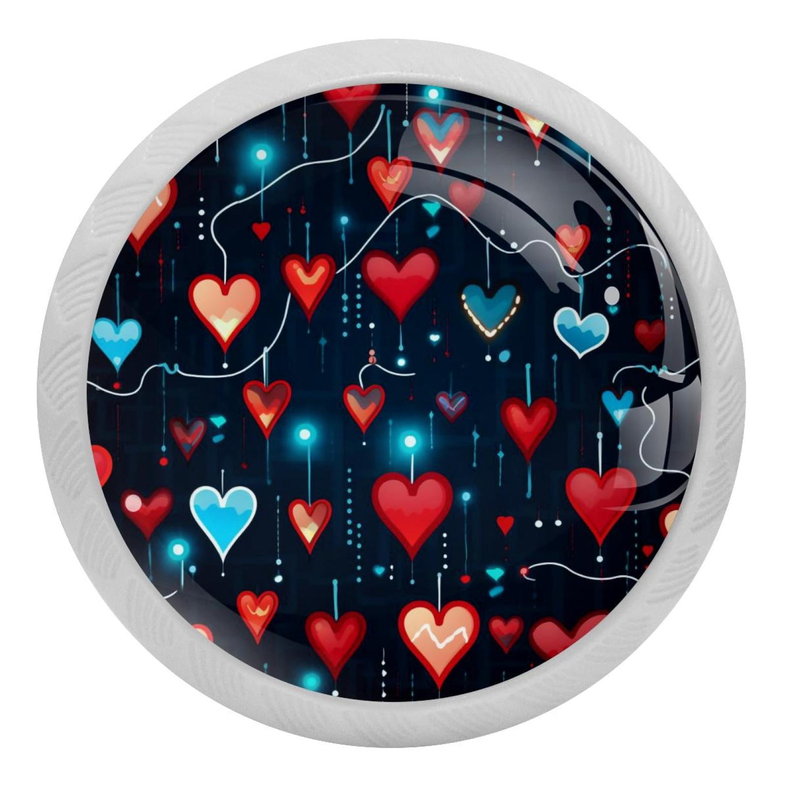 Valentine's Day Fluorescent Drawer Pulls with Screws: Round 4-Pack ...