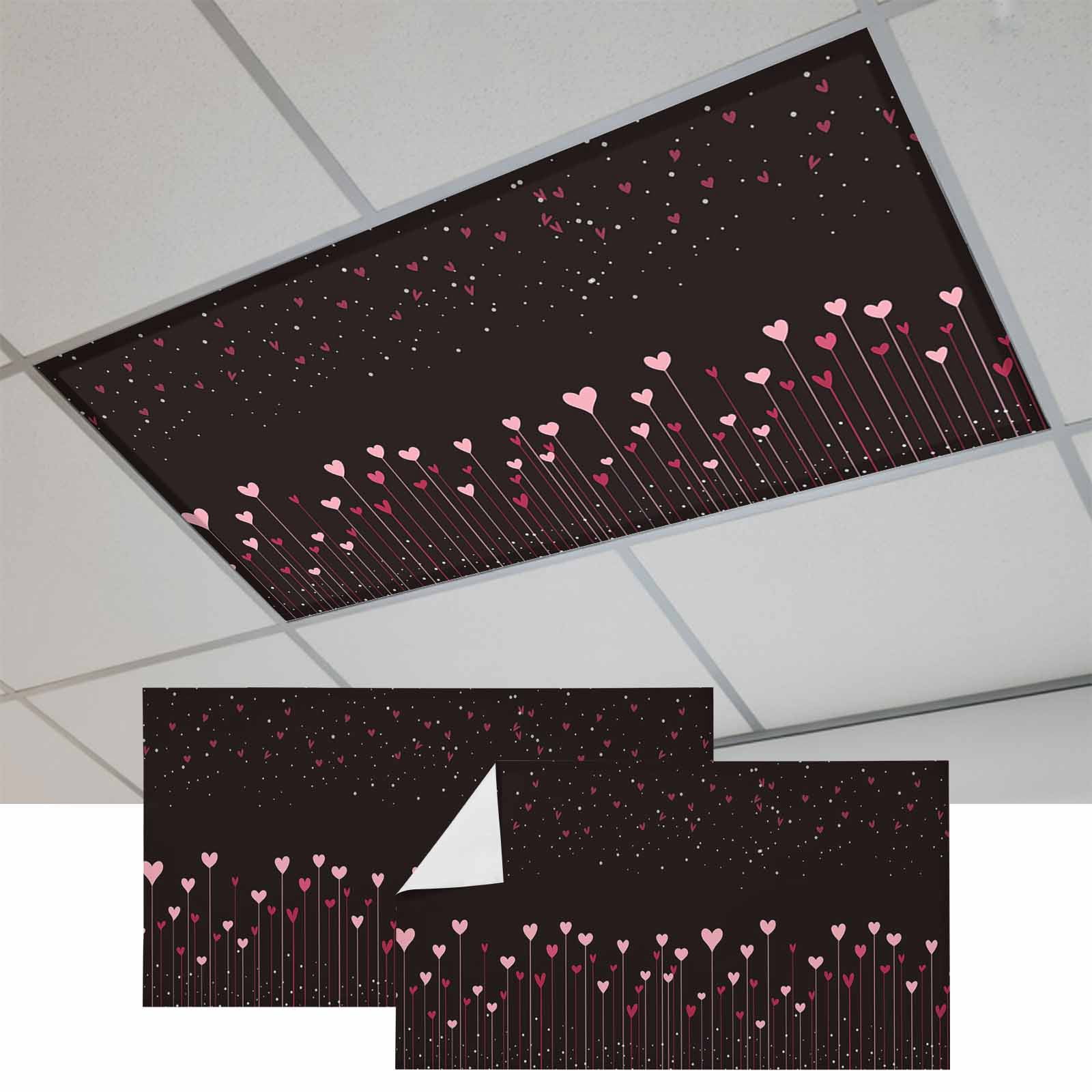 Valentine's Day Fluorescent Light Covers, Black Pink Love Saint ...
