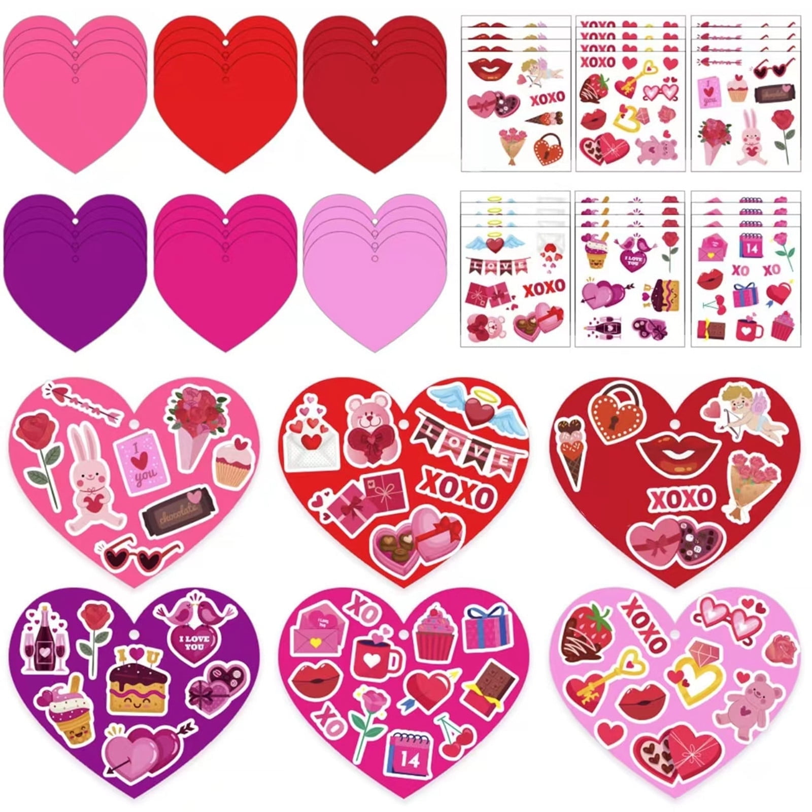 Valentine's Day Heart Decoration Craft Kit with Hearts, Self-Adhesive ...