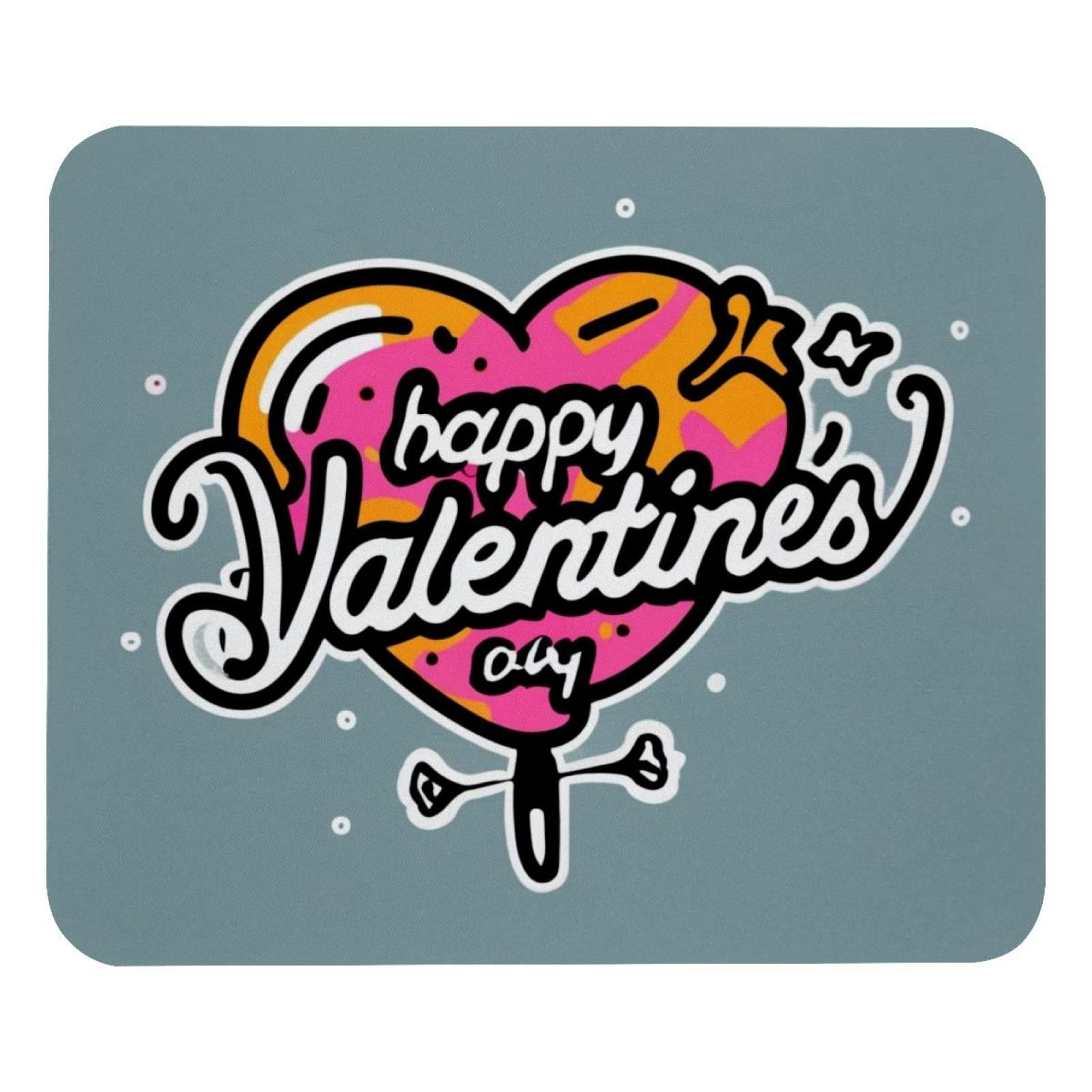 Valentine's Day Font Computer Mouse Pad,Rubber Mouse Mat for Gaming ...