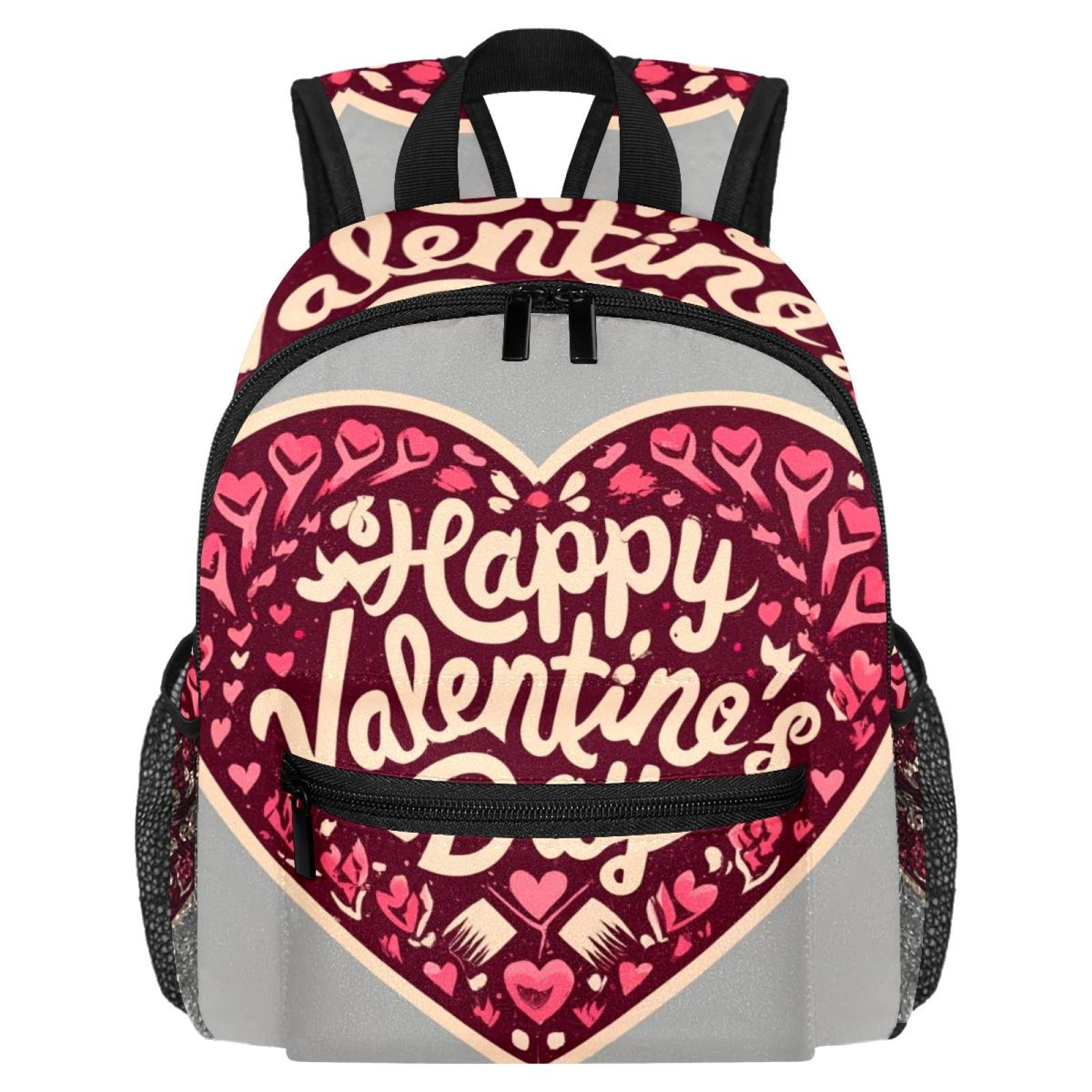 Valentine's Day Font Cute Adjustable Shoulder Strap Backpack with Large ...