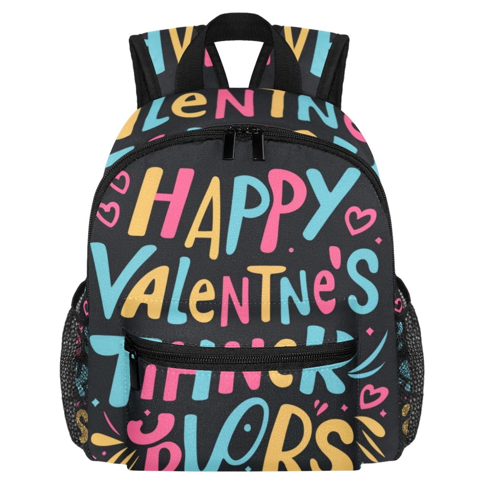 Valentine's Day Font Cute Book Bag with Adjustable Shoulder Strap ...