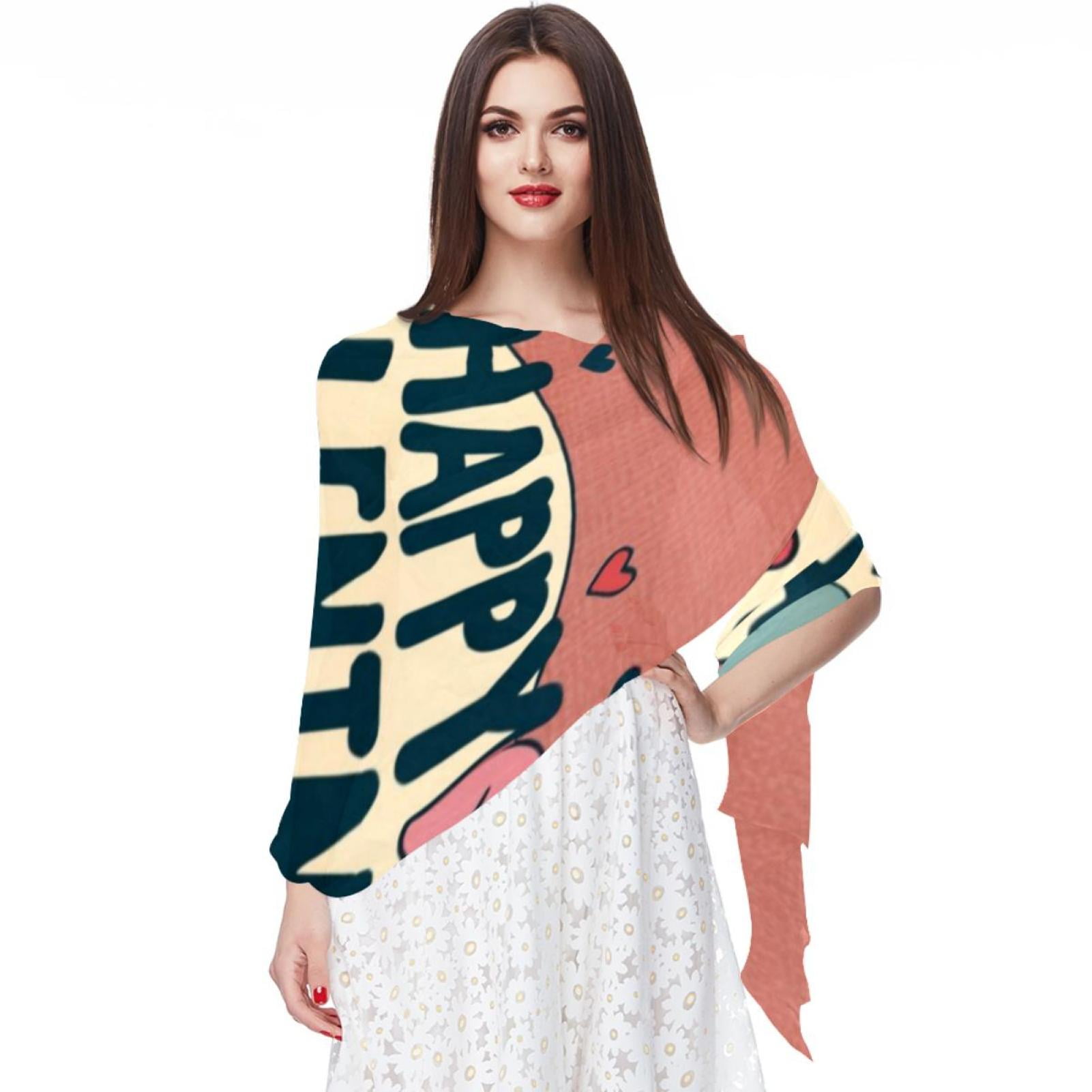 Valentine's Day Font Light and Breathable Chiffon Yarn Silk scarf for ...