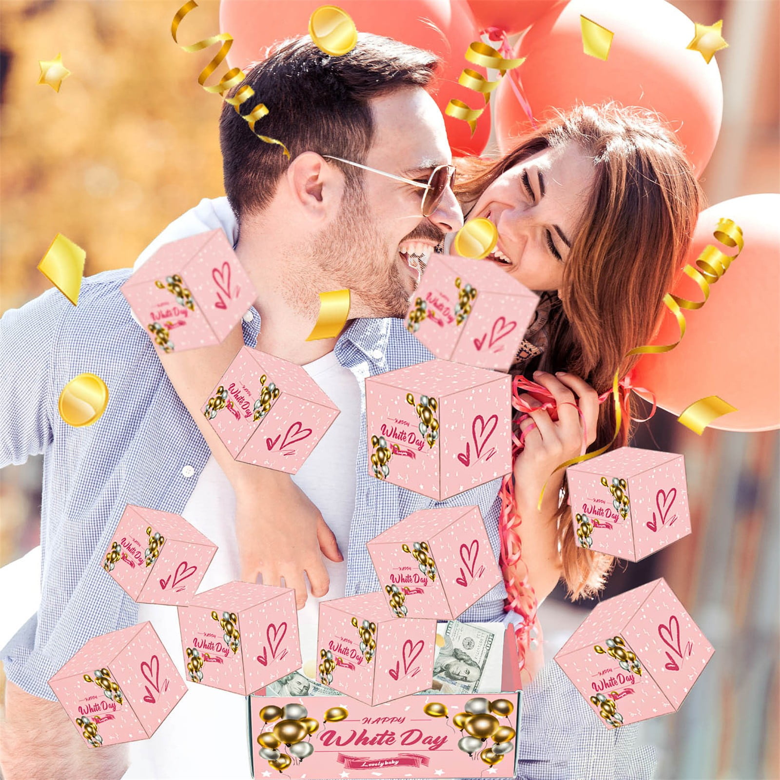 Valentine's Day Gift Box Set With Surprise Bounce Boxes, Includes 1 ...