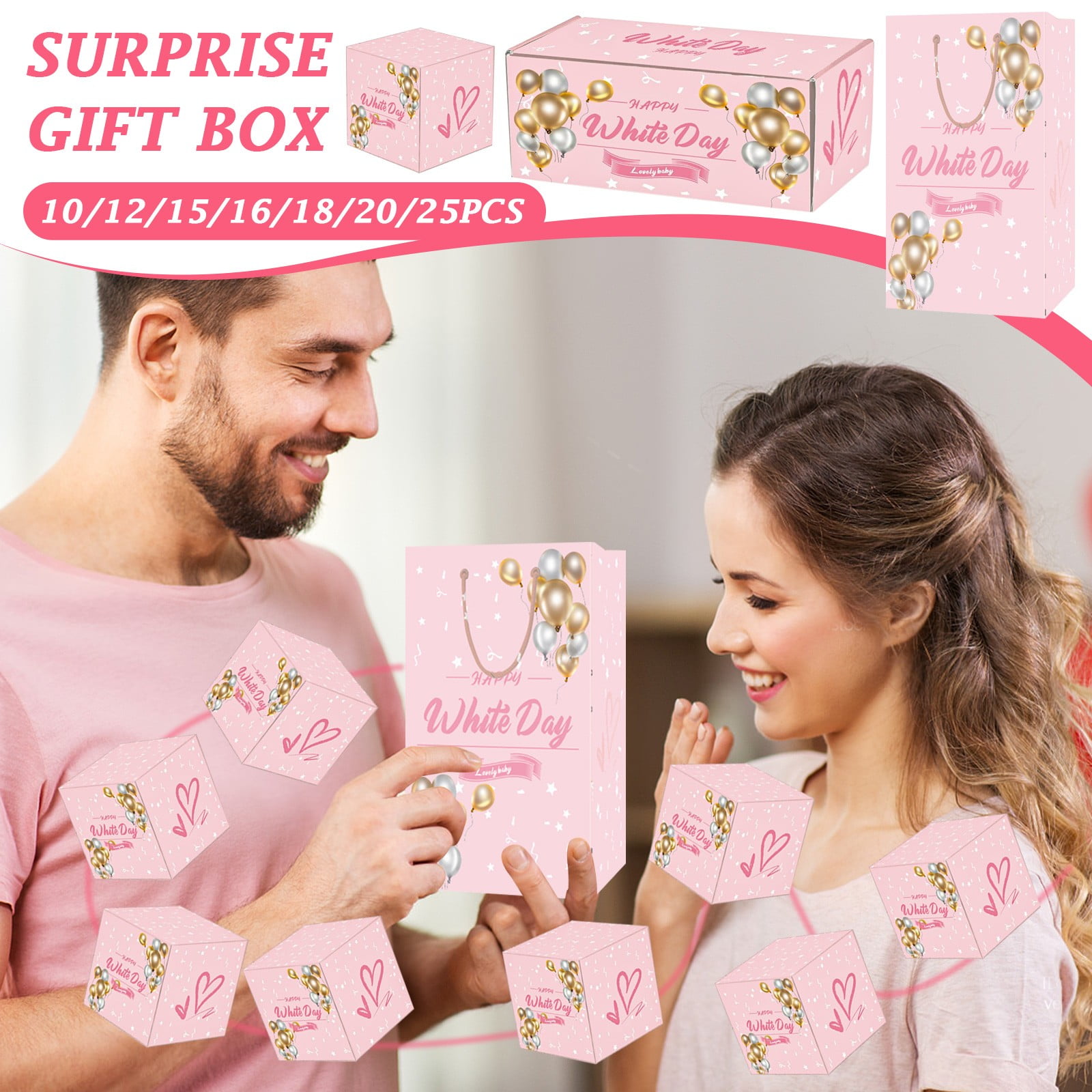 Valentine's Day Gift Box Surprise Bounce Box - 20 Layers Pop-up Box for ...
