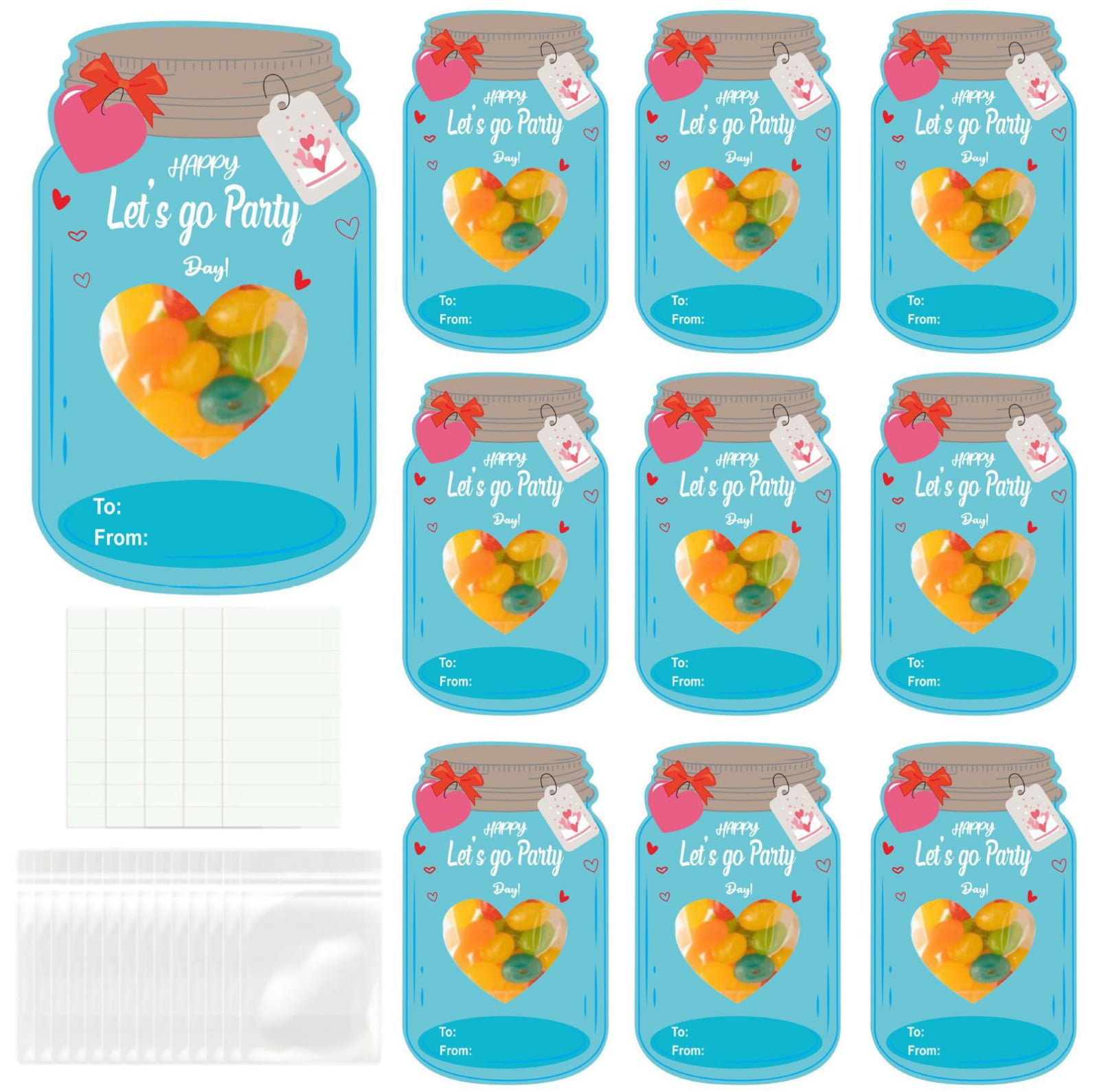 Valentine's Day Gift Cards Valentine's Day Candy Holder Card Jars ...