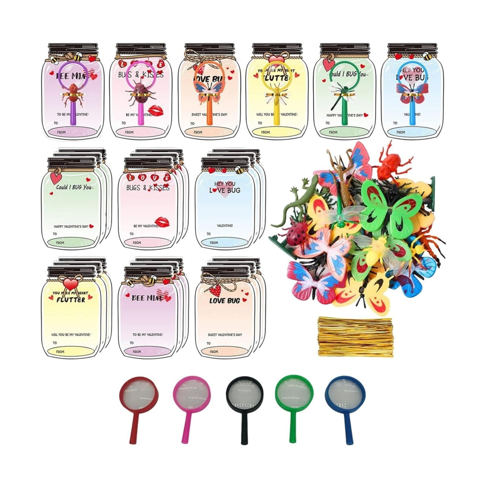 Valentine's Day Gift Cards Valentine's Day Candy Holder Card Jars ...