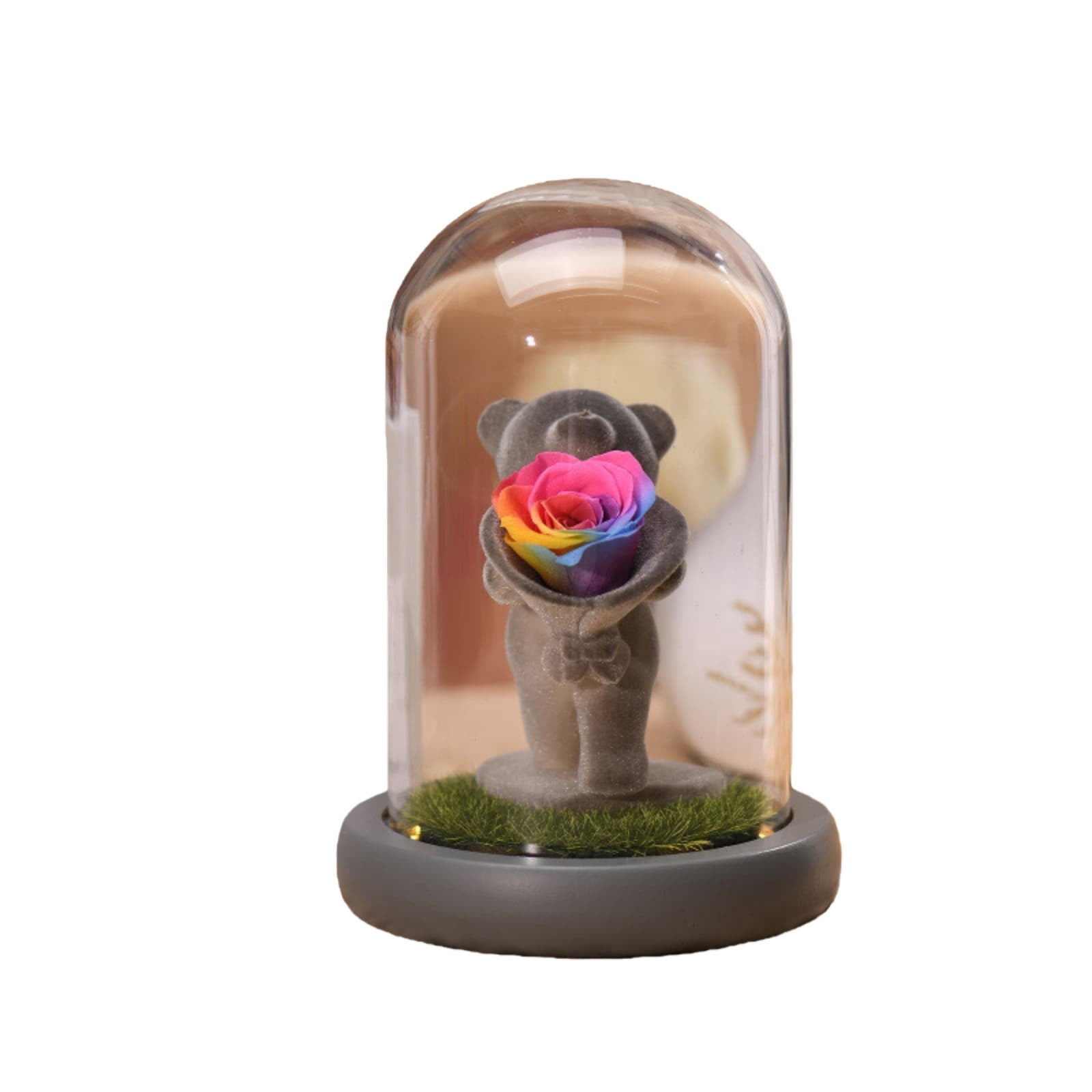 Valentine's Day Gift, Confession Rose Bear, Eternal Life Flower Glass ...