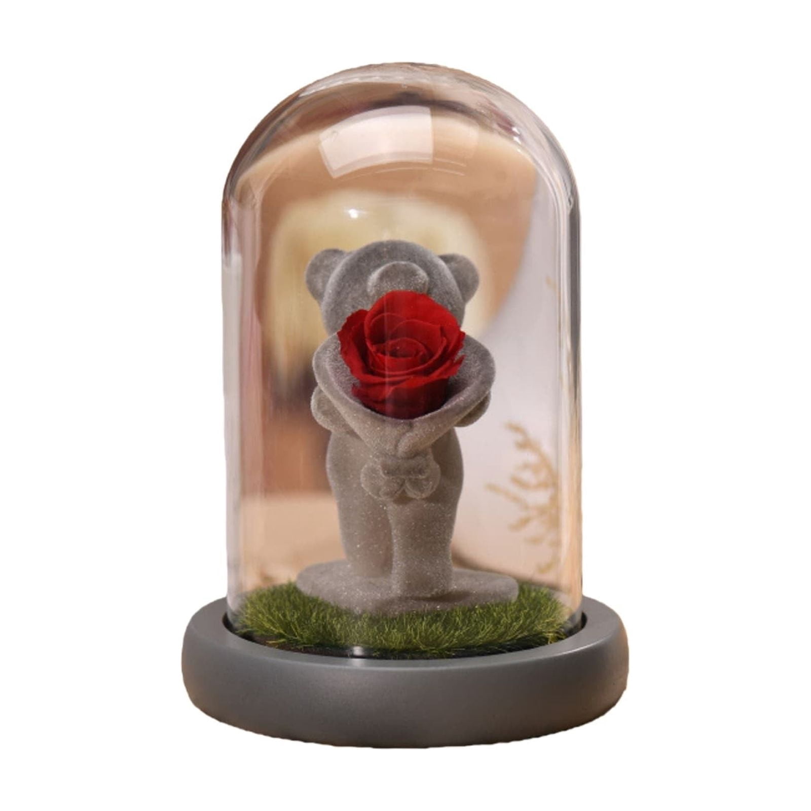 Valentine's Day Gift, Confession Rose Bear, Eternal Life Flower Glass ...