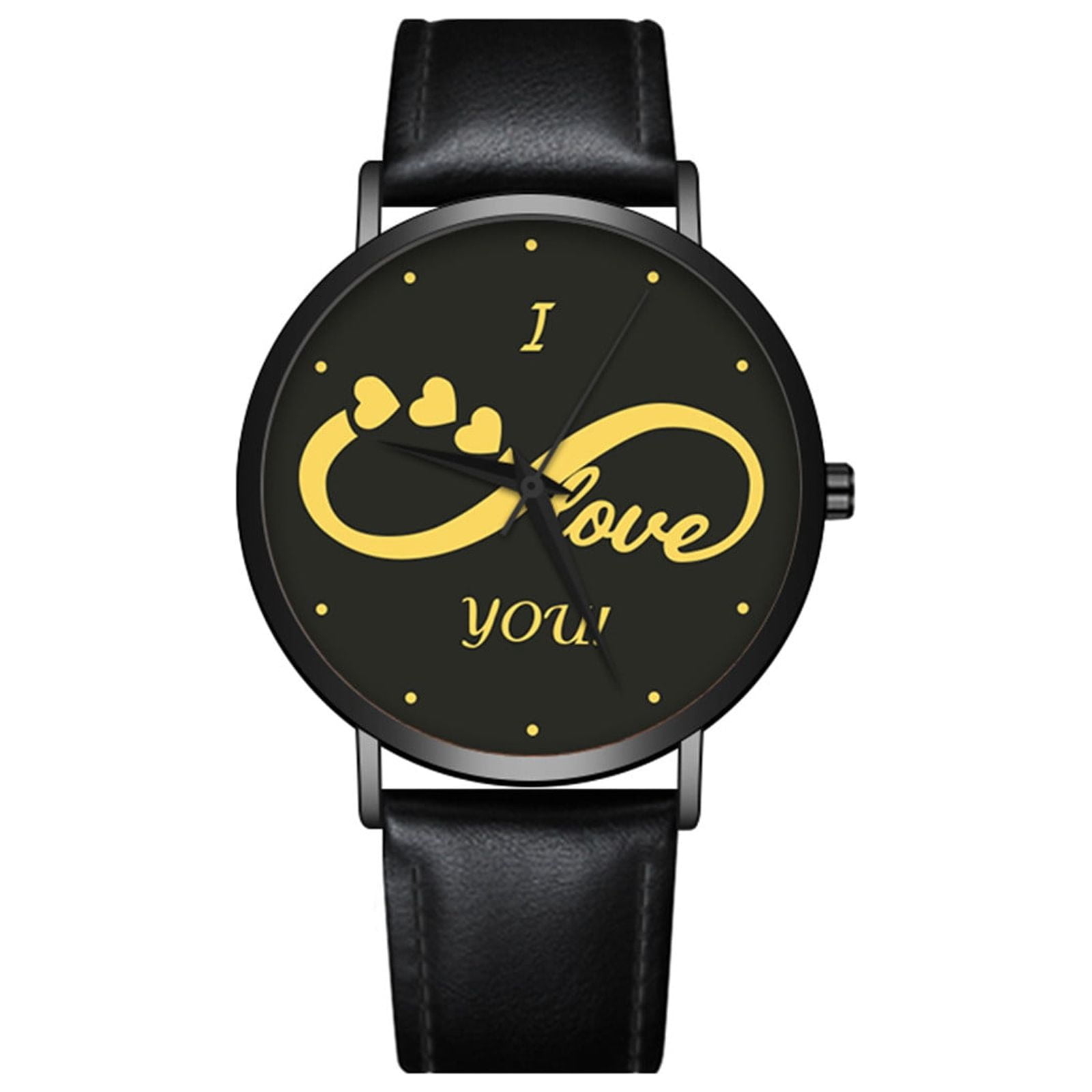 Valentine's Day Gift Fashion Couple Leather Band Analog Alloy Quartz ...