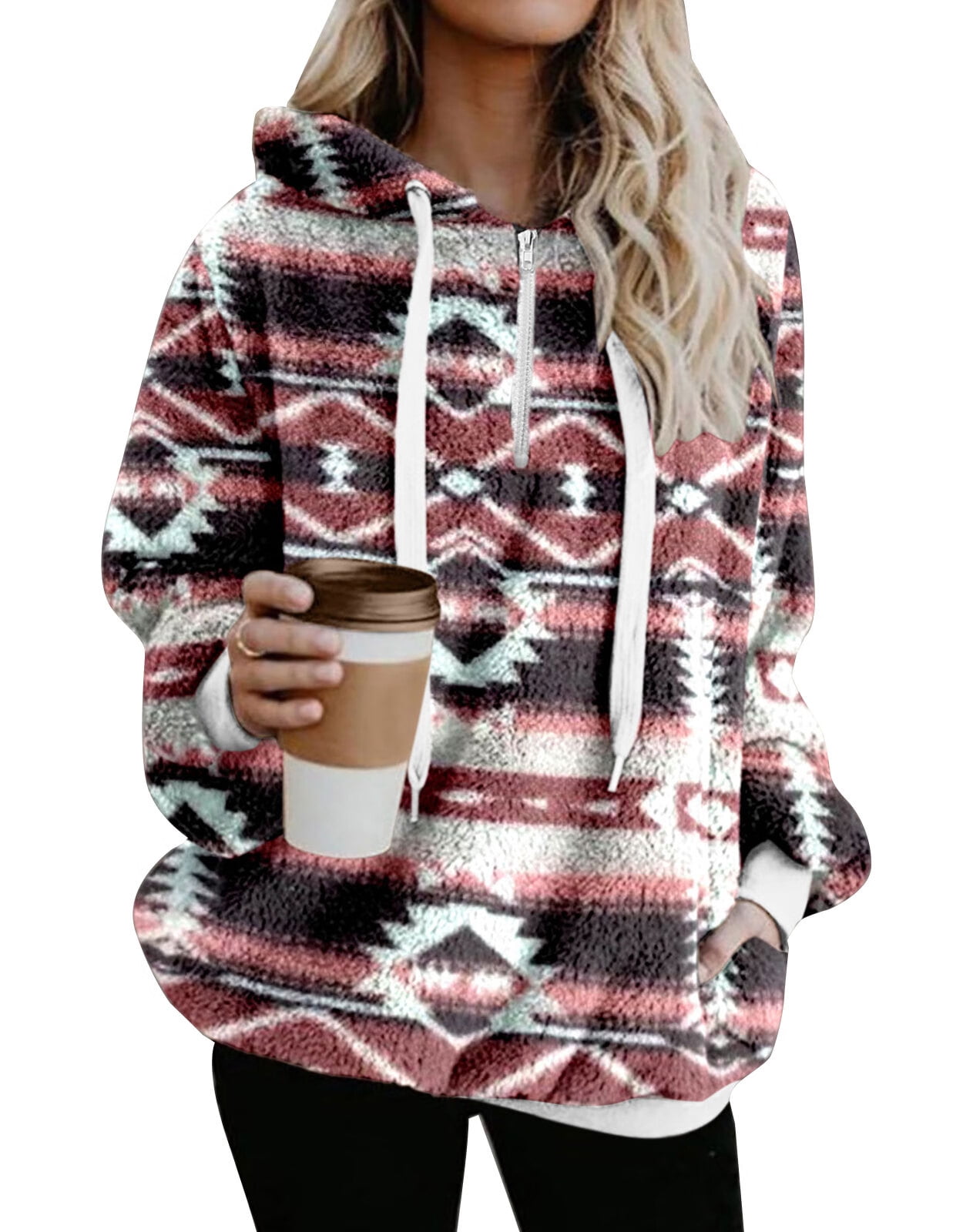 Shermie Women's Sherpa Pullover: Fuzzy Fleece Sweatshirt, Oversized ...