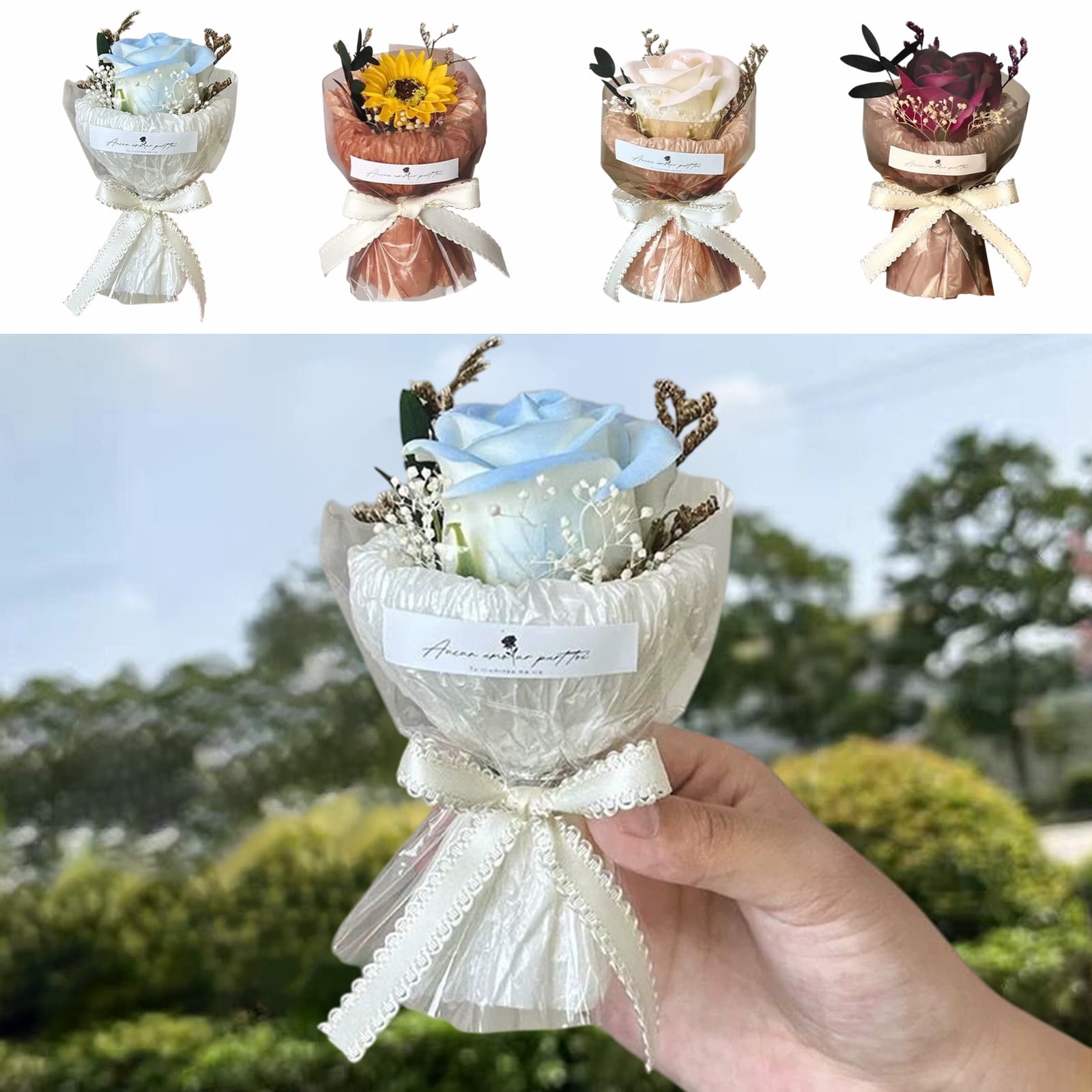 Valentine's Day Gifts for Women,Artificial Flowers Bouquet Mini Flower ...