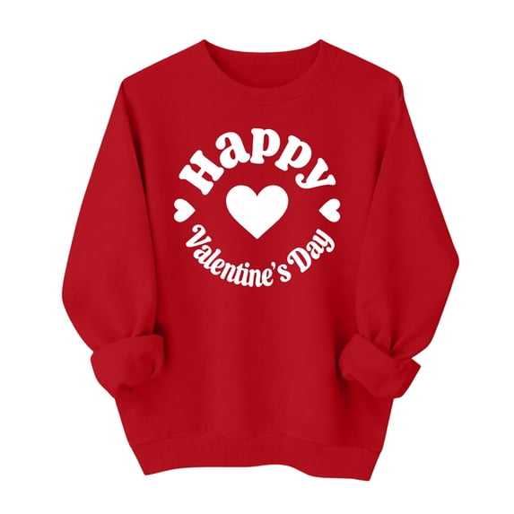 Valentine's Day Gifts for Women Heart Design Sweatshirt Cozy Pullover ...