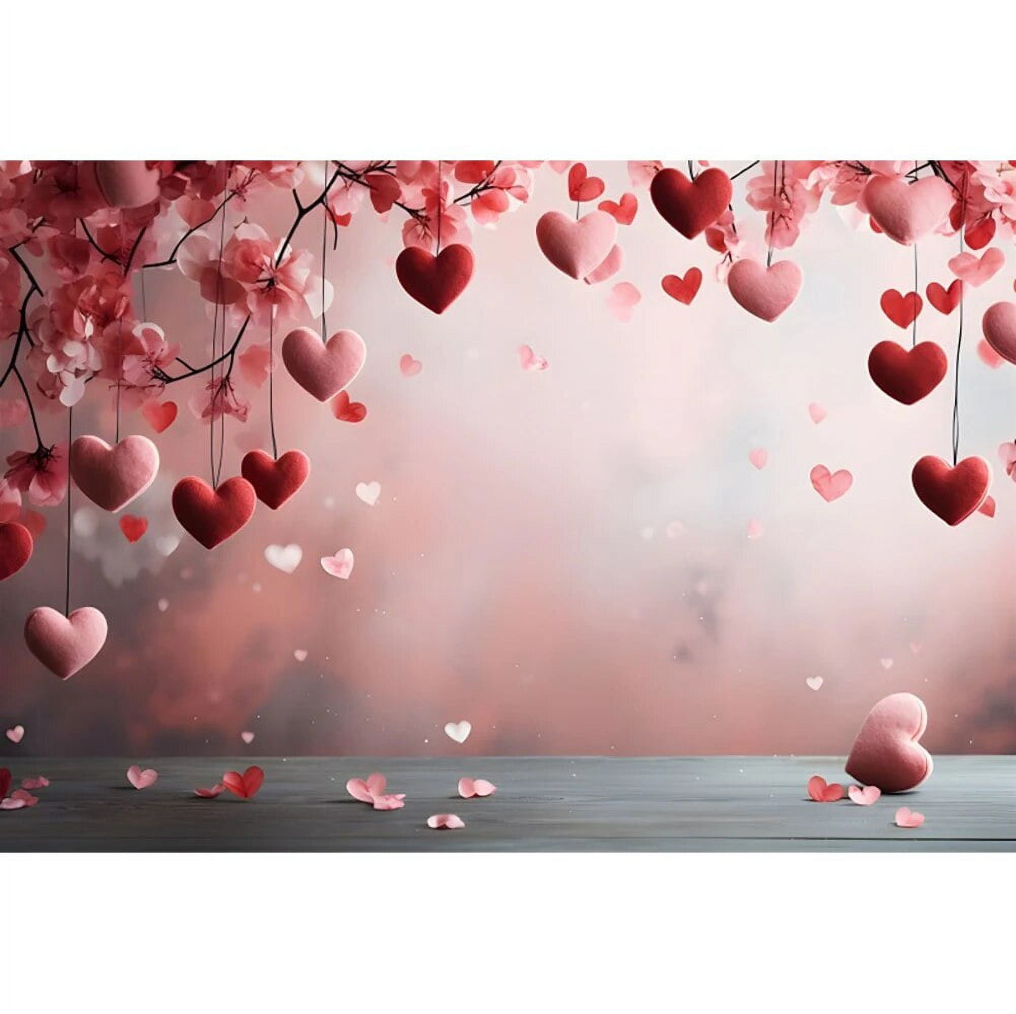 Valentine's Day Glitter Heart Photography Backdrop Love Romantic ...