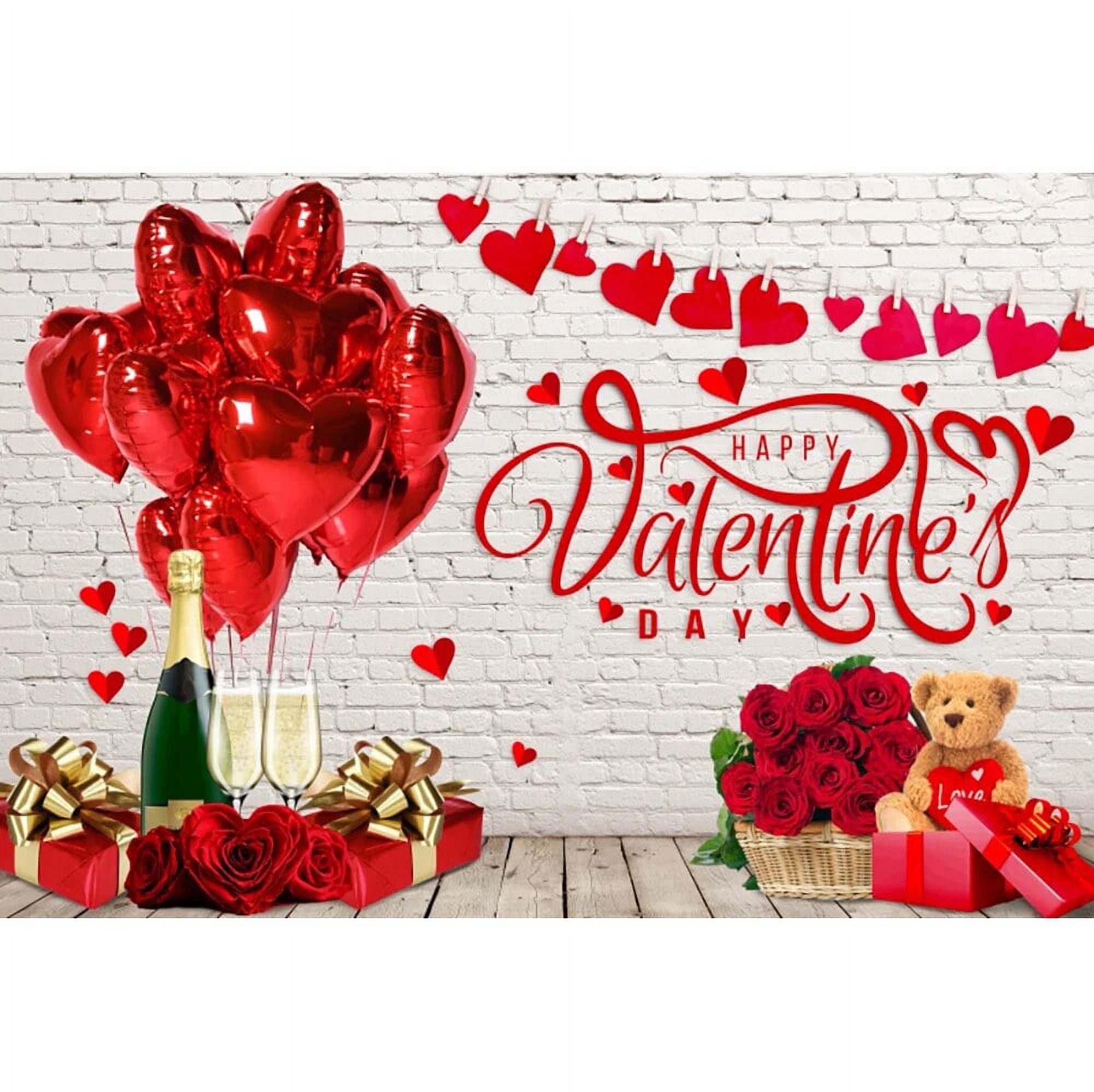 Valentine's Day Glitter Heart Photography Backdrop Love Romantic ...