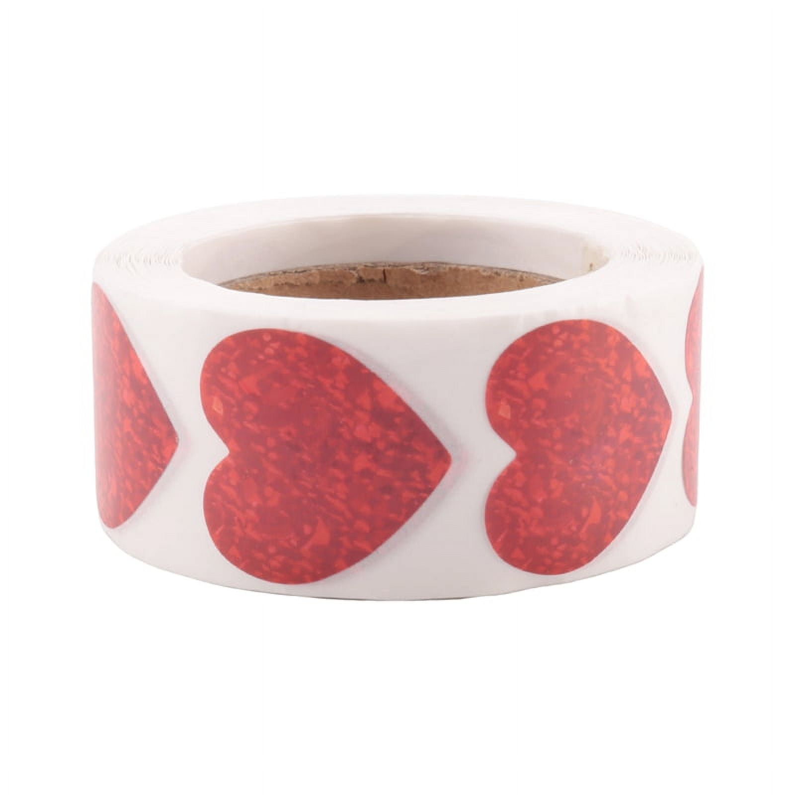 Valentine's Day Glitter Heart Stickers, Stickers Roll,Heart Labels for ...