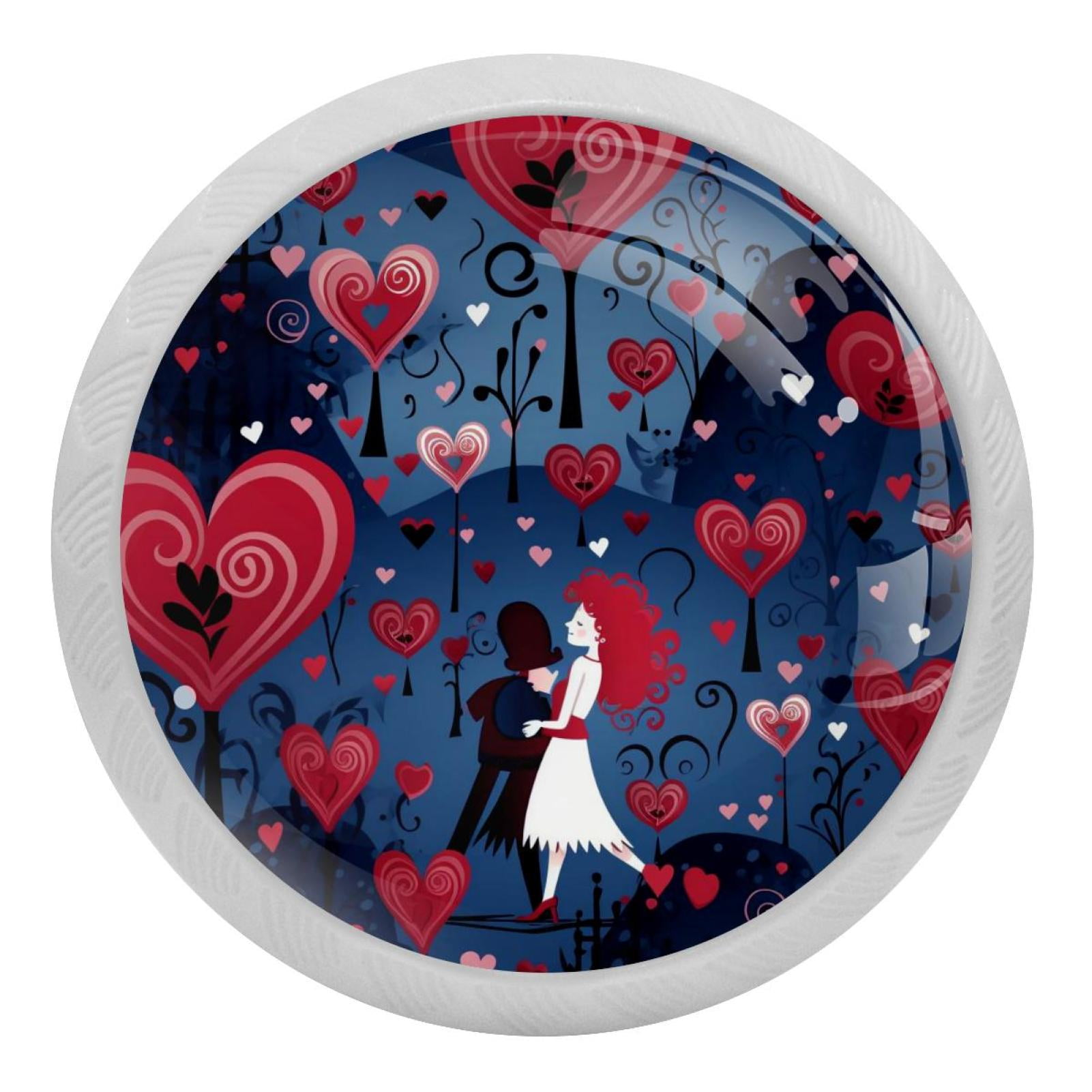 Valentine's Day Glow-in-the-Dark Fluorescent Drawer Pulls 4-Pack with ...