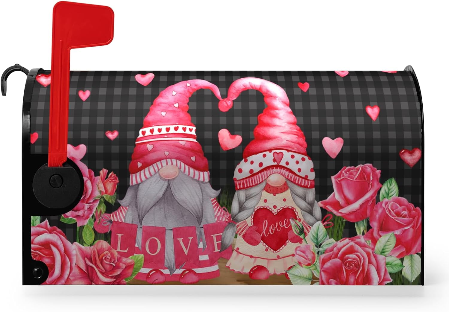 Valentine''s Day Gnomes Mailbox Cover Love Hearts Magnetic Mailbox ...