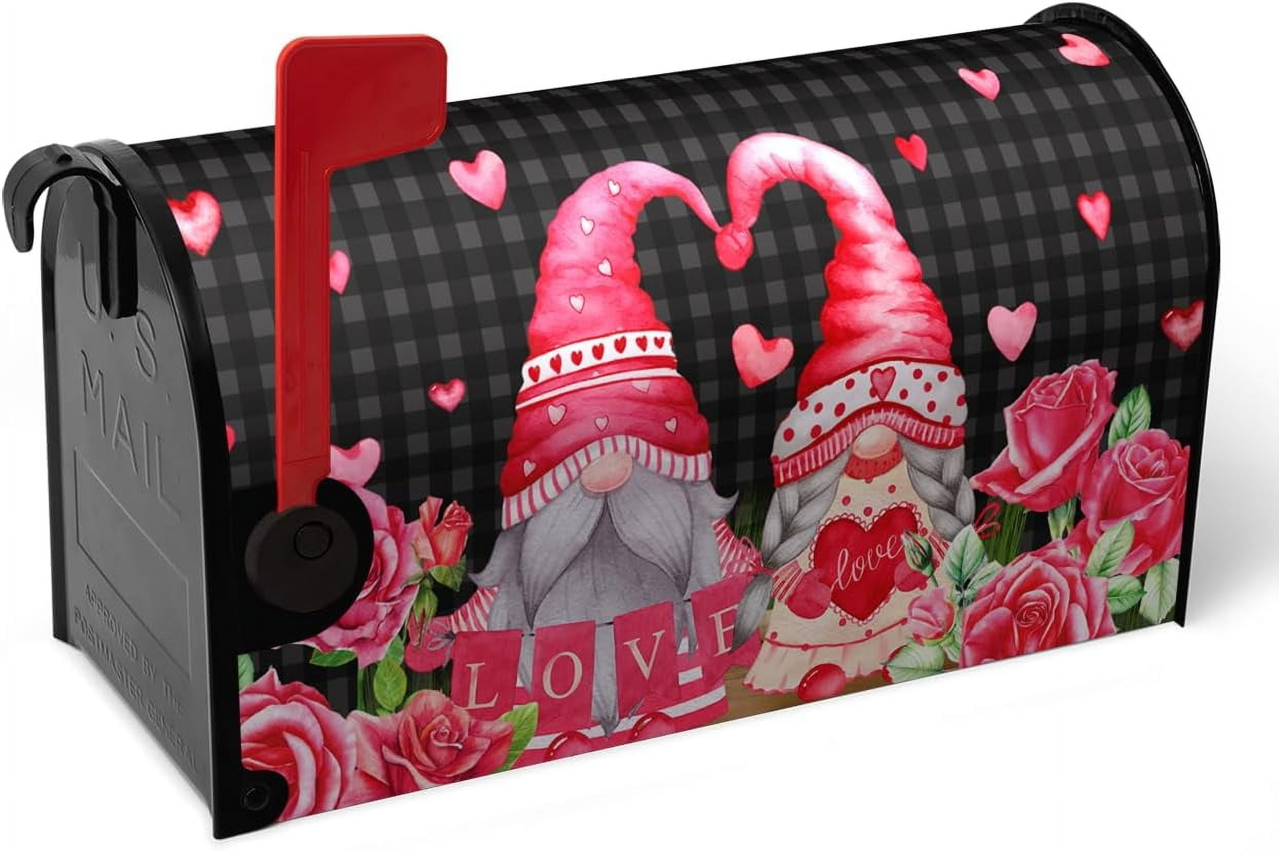 Valentine''s Day Gnomes Mailbox Cover Love Hearts Magnetic Mailbox ...