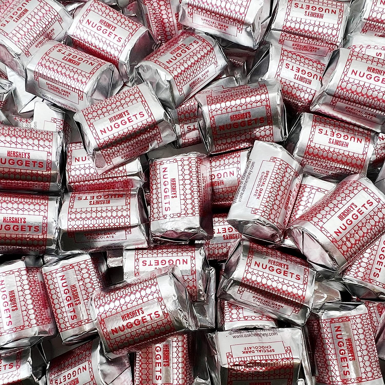 HERSHEY'S NUGGETS SPECIAL DARK Chocolate Candy Bars, Silver Foils, Bulk ...