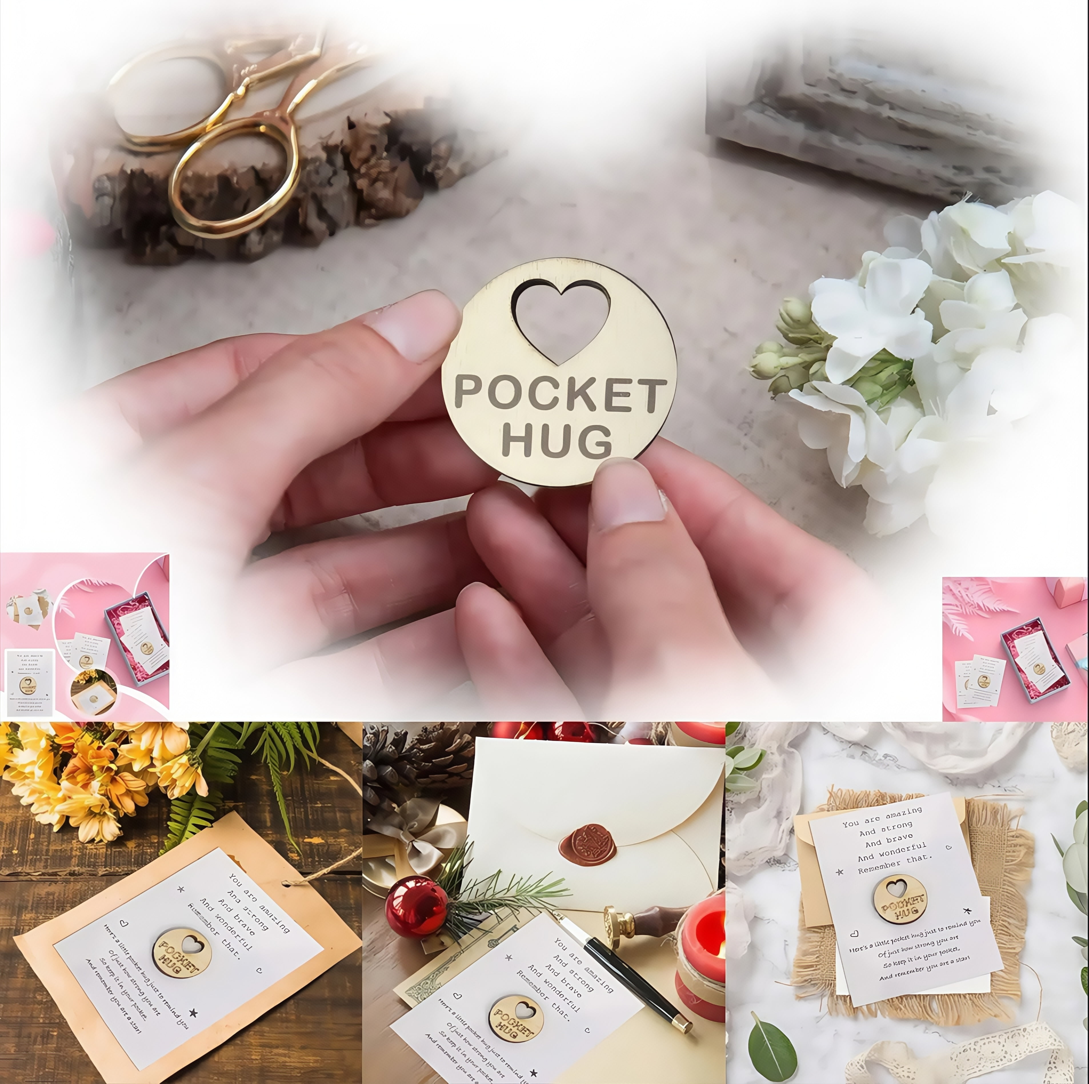 Valentine's Day Handmade Pocket Hug Card You Are Amazing Strong And ...