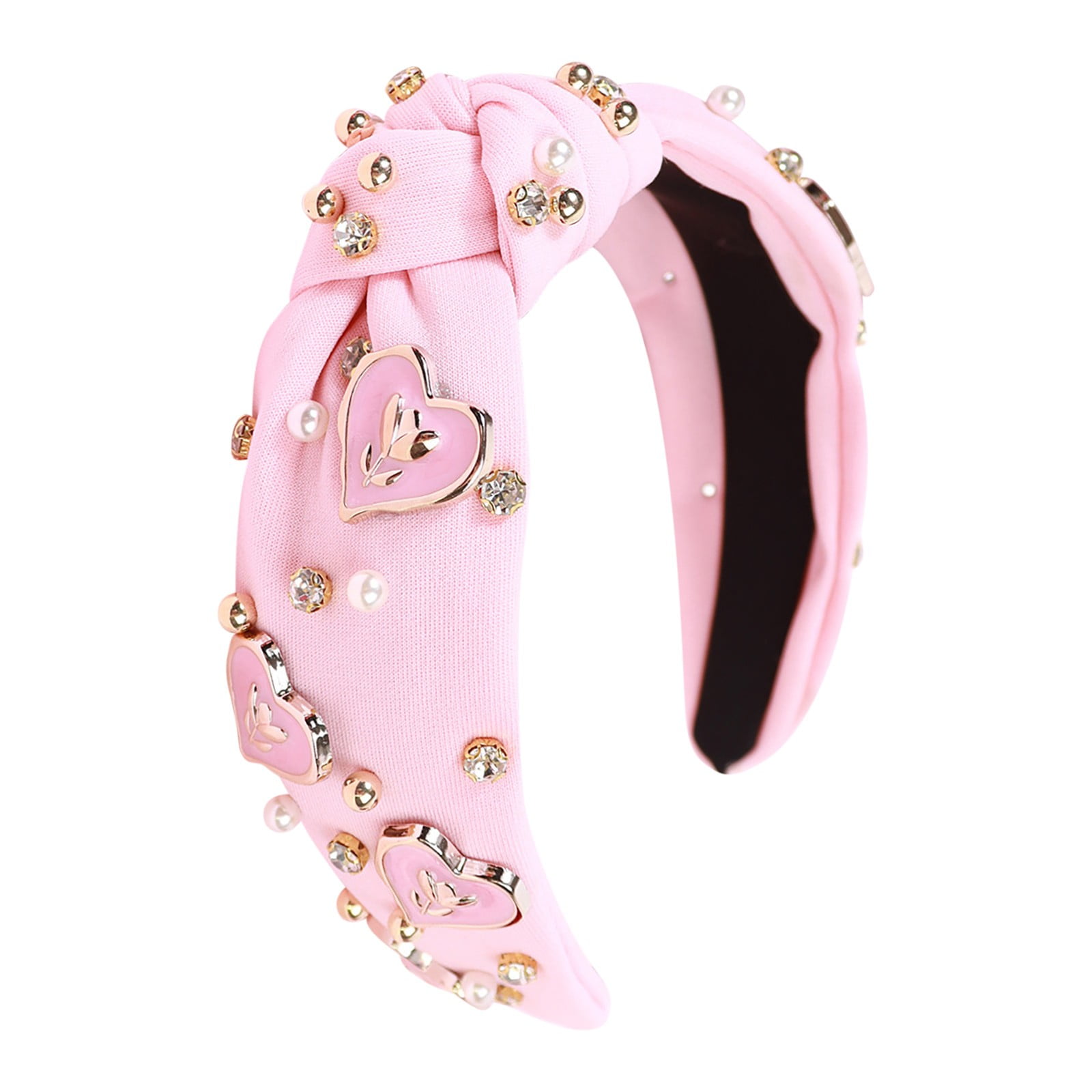 Valentine Day Headband for Women Love Heart Headband Jeweled Crystal ...